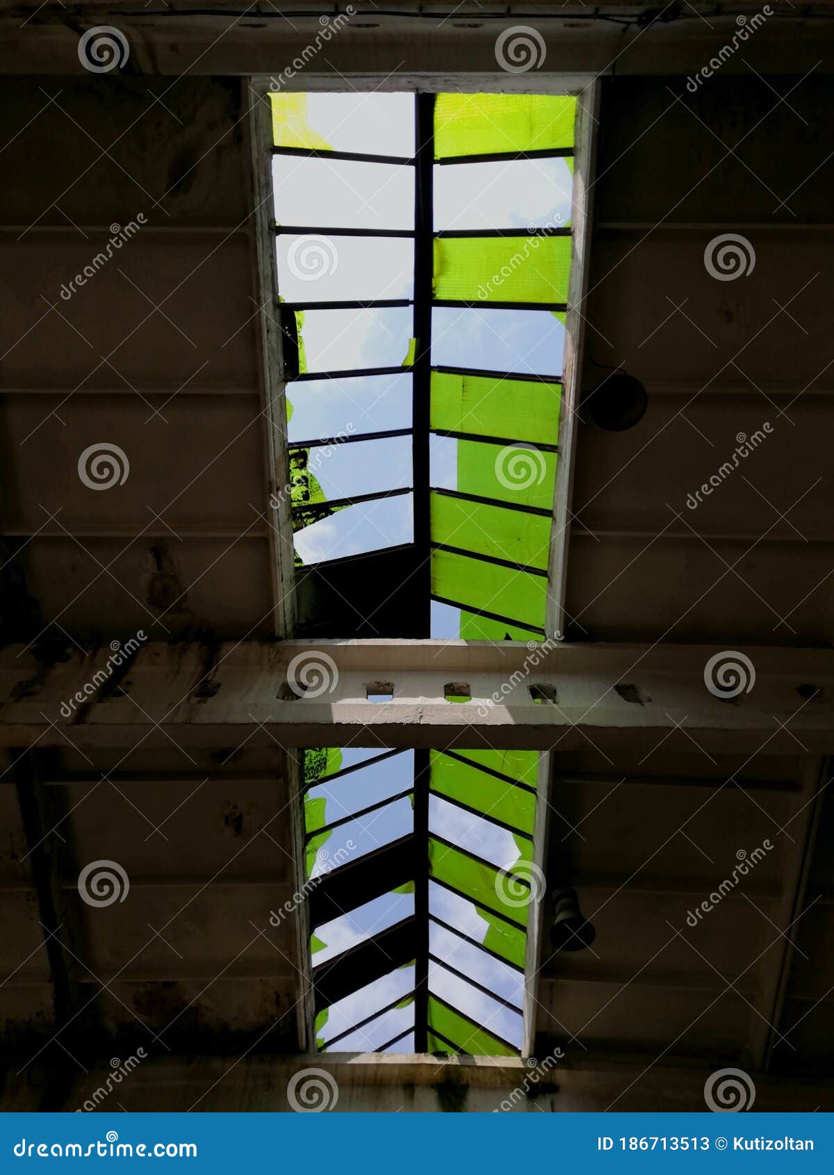 Abandoned factory ceiling stock image. Image of industrial - 186713513