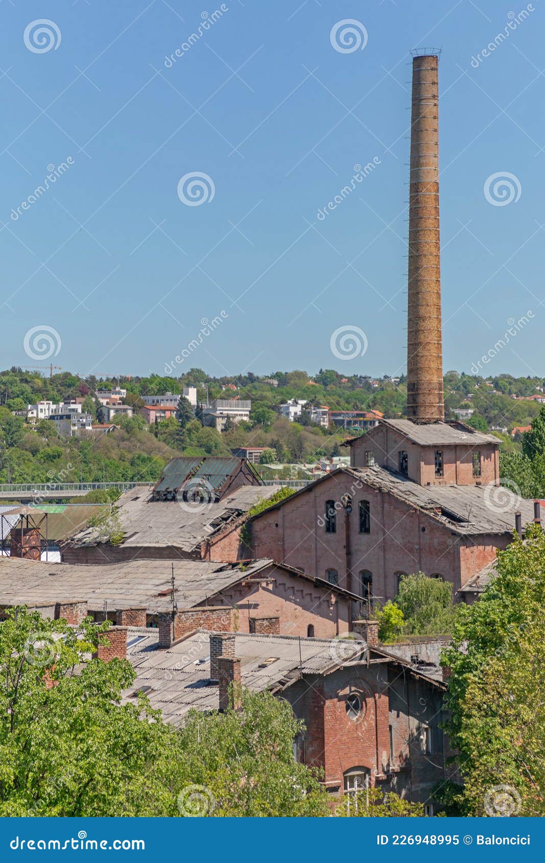 Abandoned Factory Chimney stock image. Image of plant - 226948995