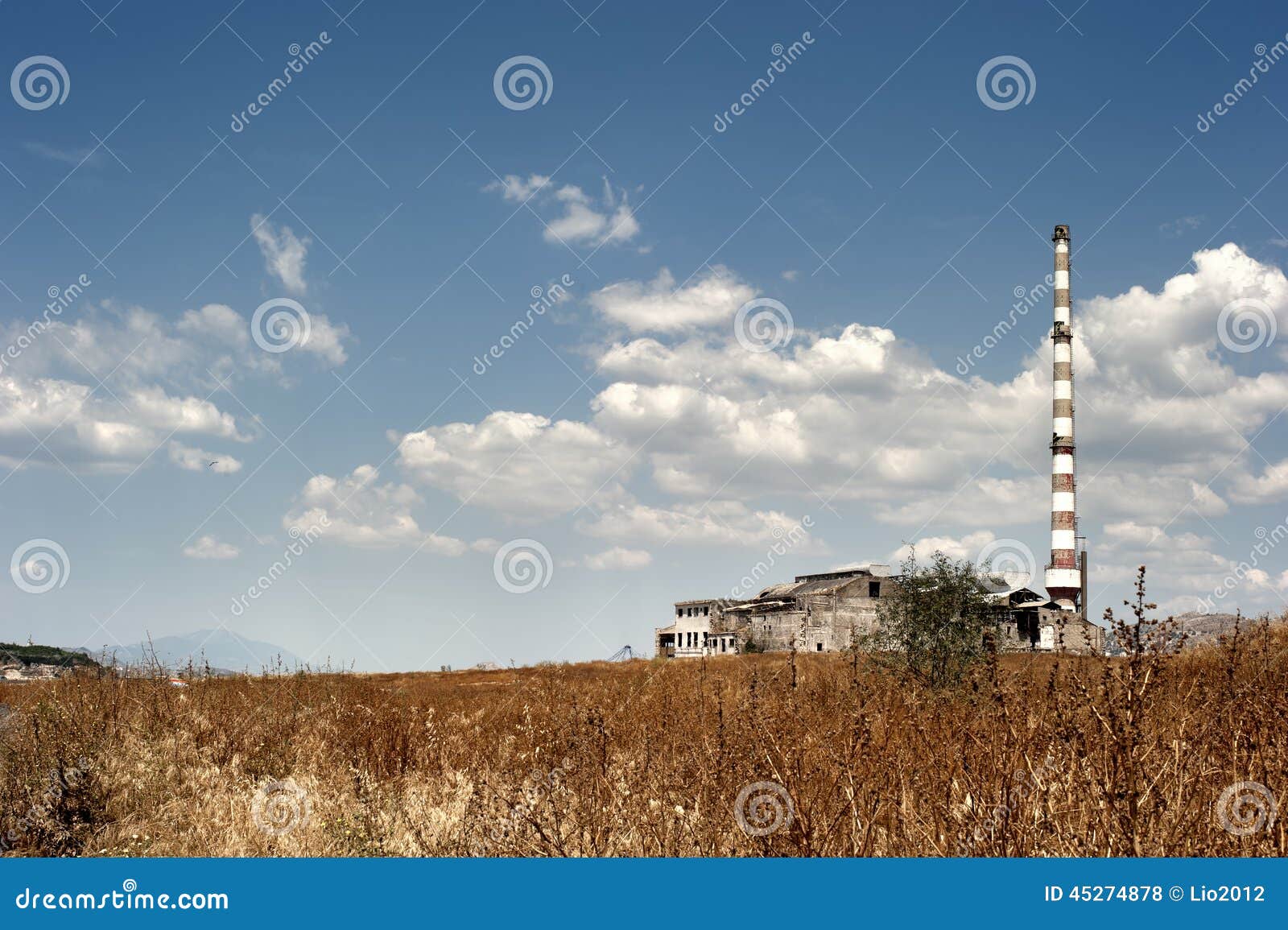 Abandoned Factory in Dramatic Scenery Stock Photo - Image of chimney ...