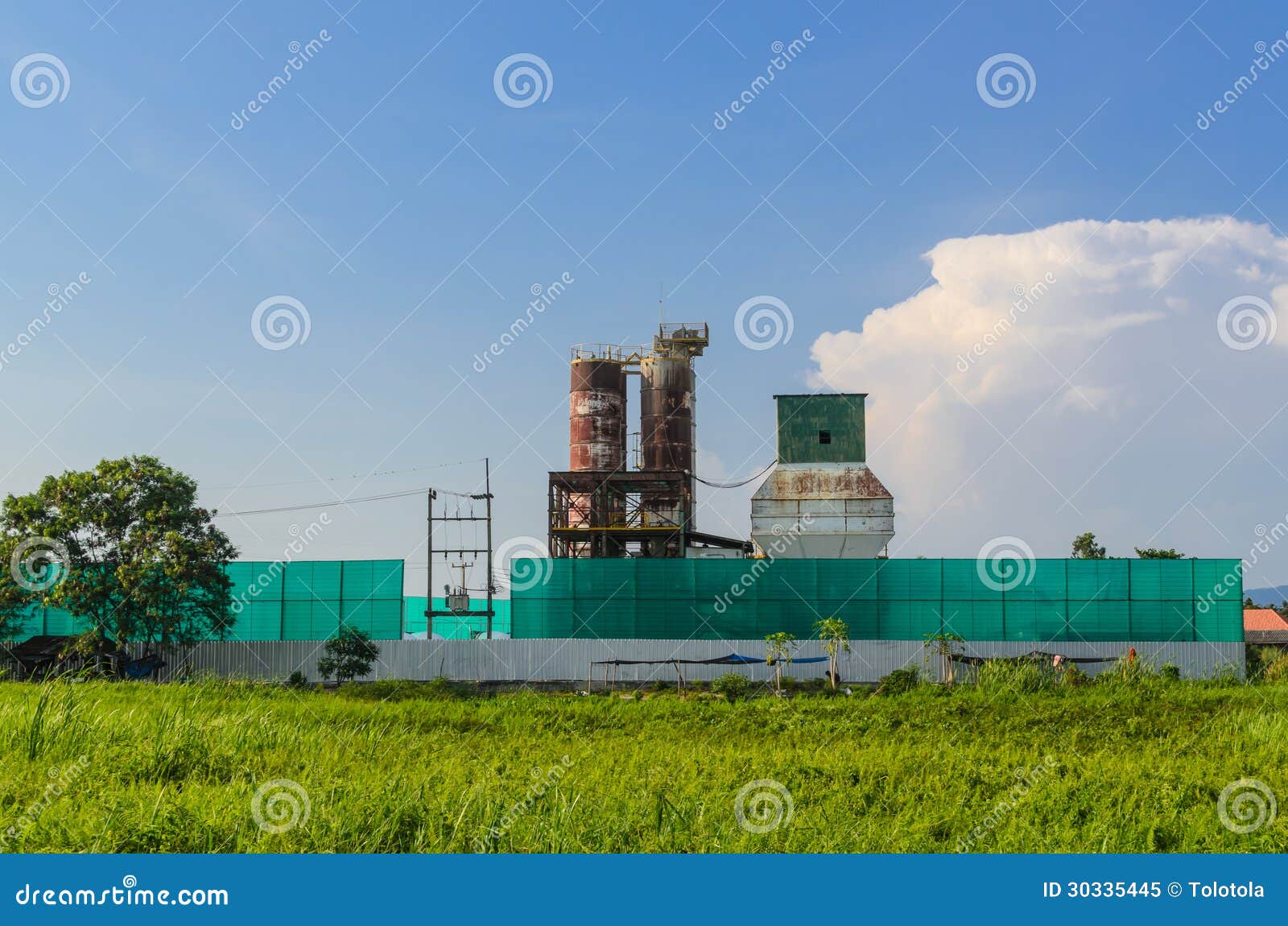 Abandoned Factory in the Field Stock Image - Image of building ...