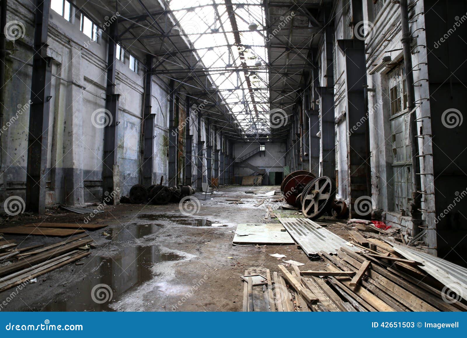 Abandoned Factory - Room With Windows Royalty-Free Stock Photo ...