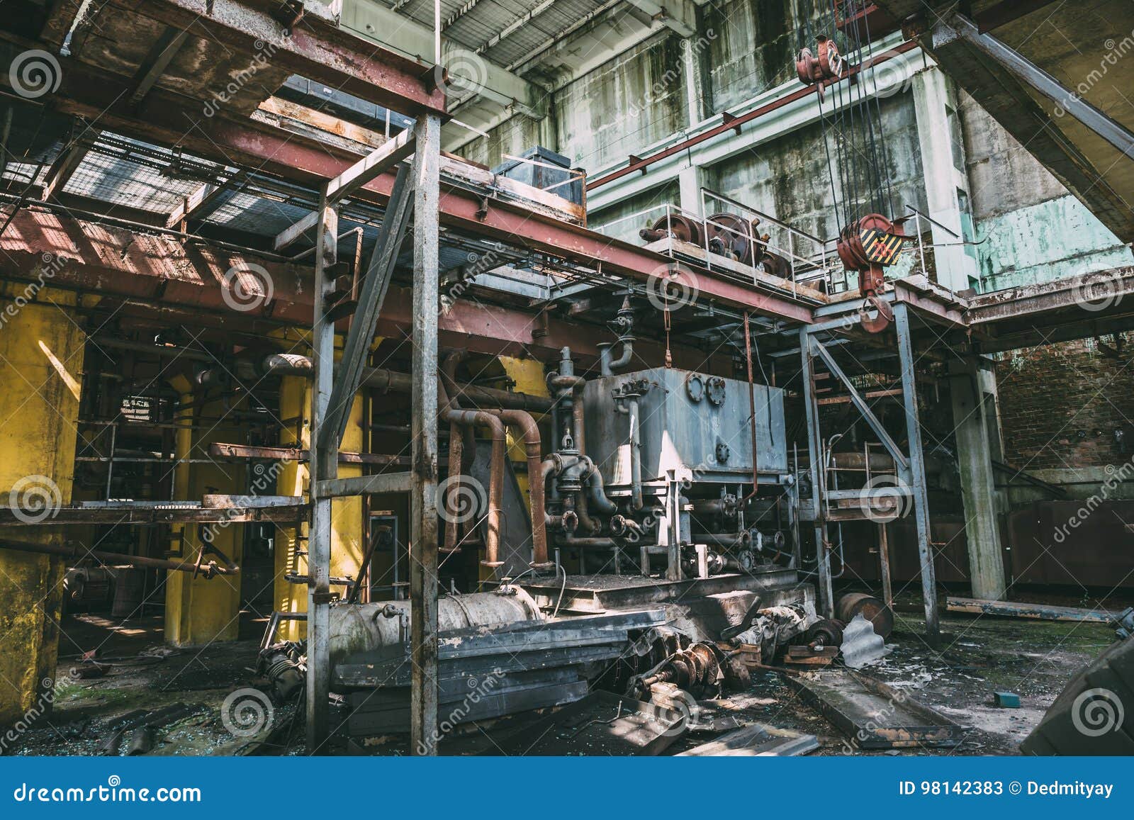 Abandoned Factory Interior Inside Stock Image - Image of background ...