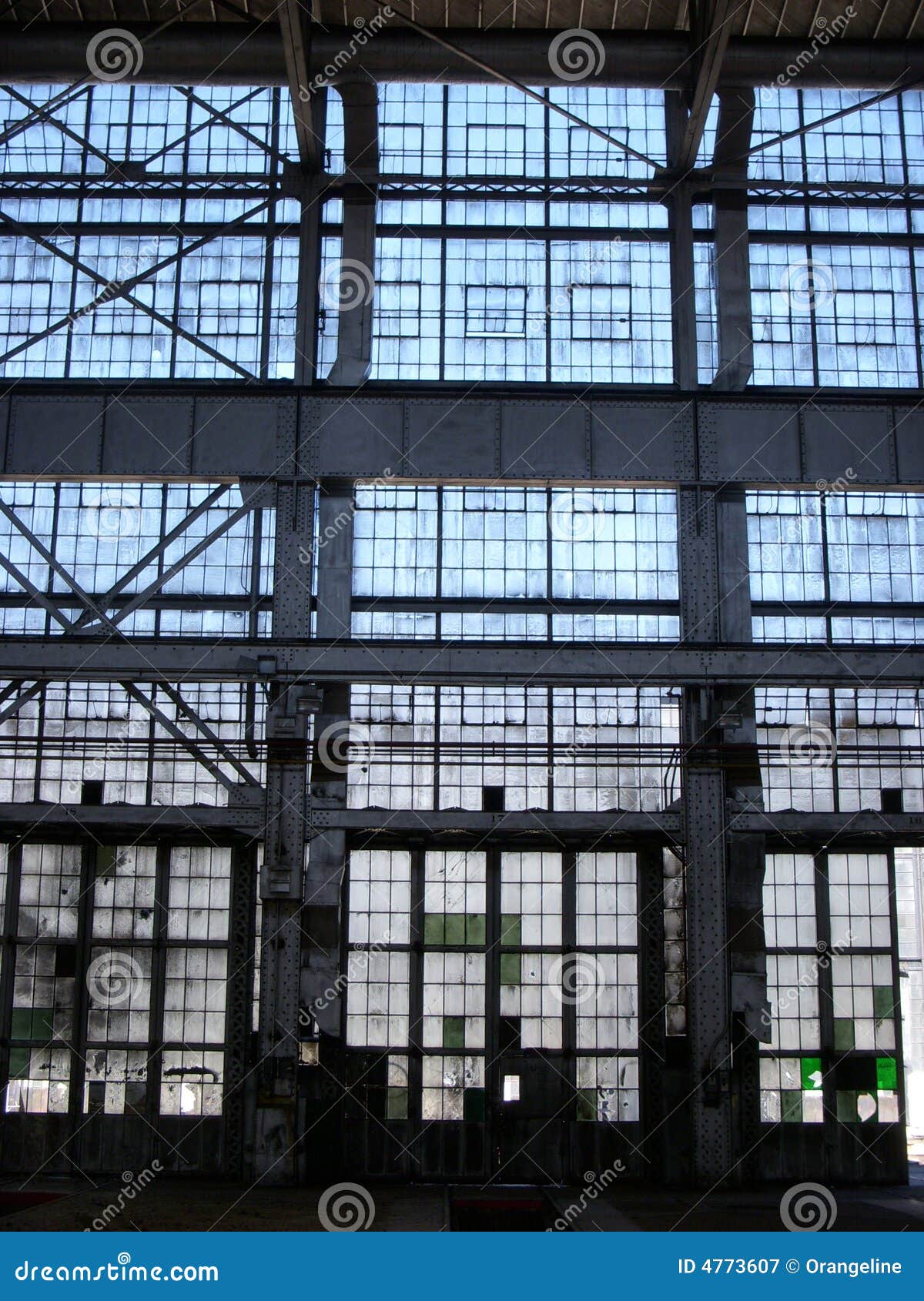 Abandoned Factory - Wall of Windows Stock Image - Image of structure ...