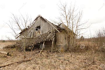 Abandoned, Falling Down House Stock Image - Image of abandoned, damaged ...