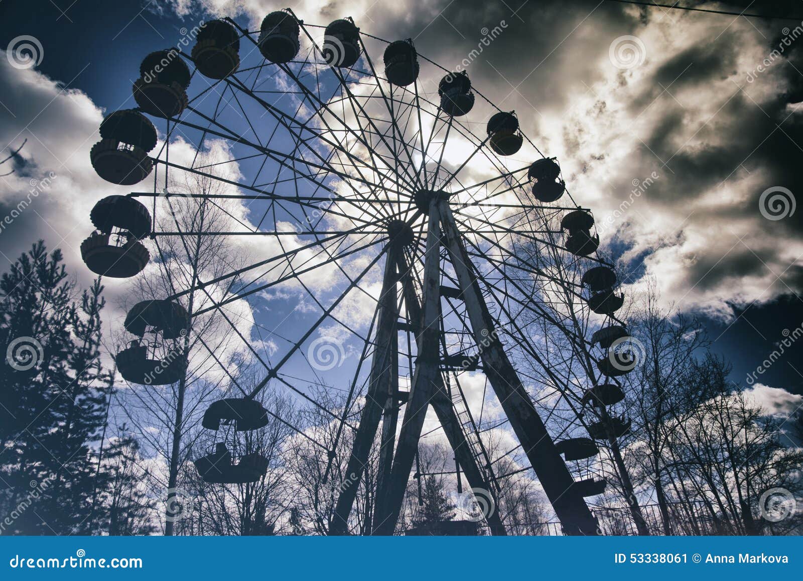 Abandoned ferring wheel stock image. Image of wheel, abstraction - 53338061