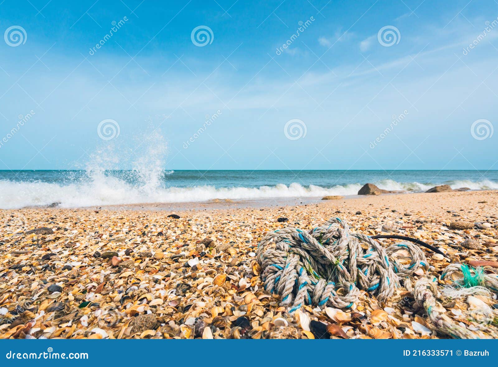 Abandoned Fishing Rope on the Shore Stock Image - Image of shore ...