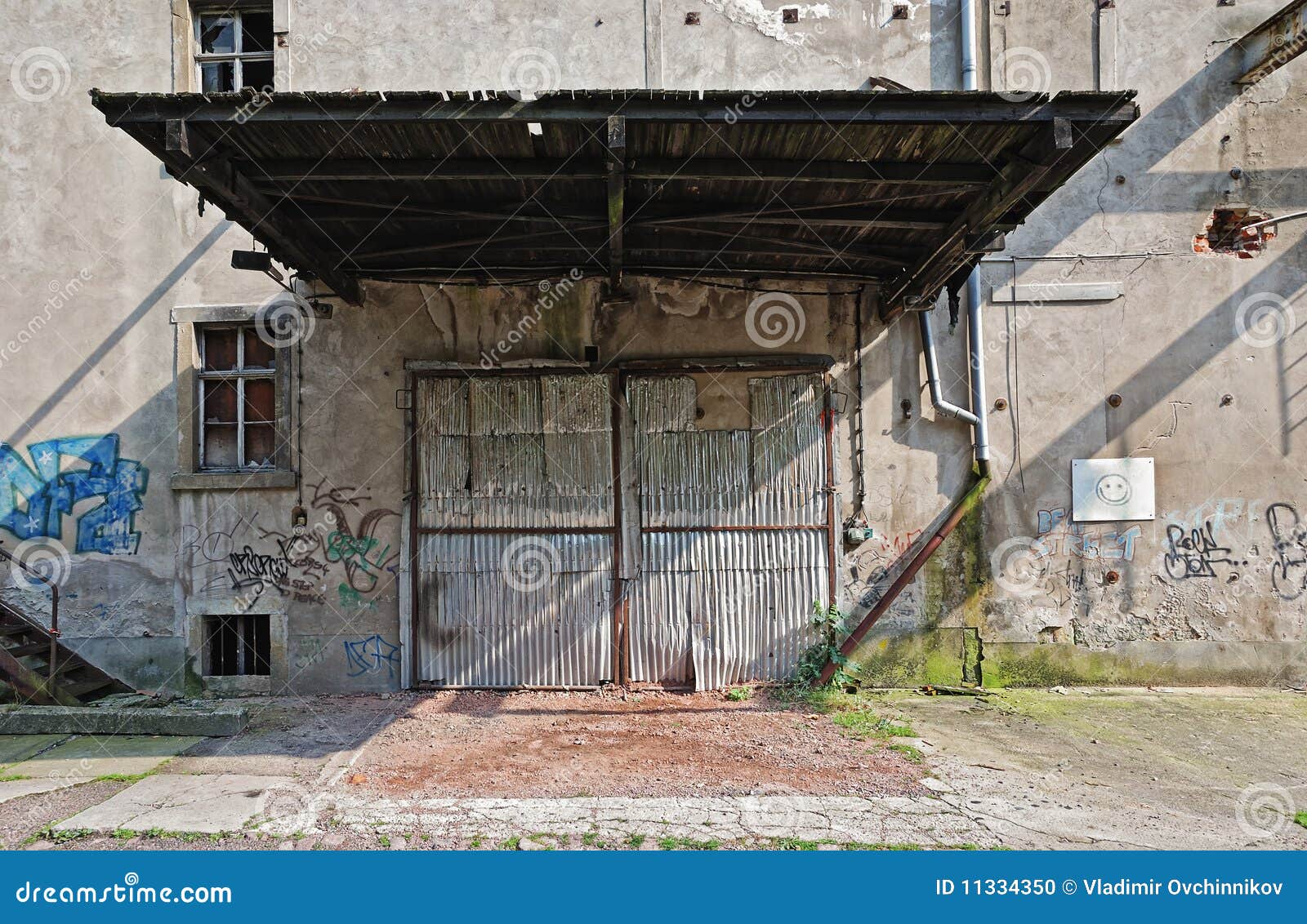 Abandoned Garage of Warehouse Stock Photo - Image of horizontal ...