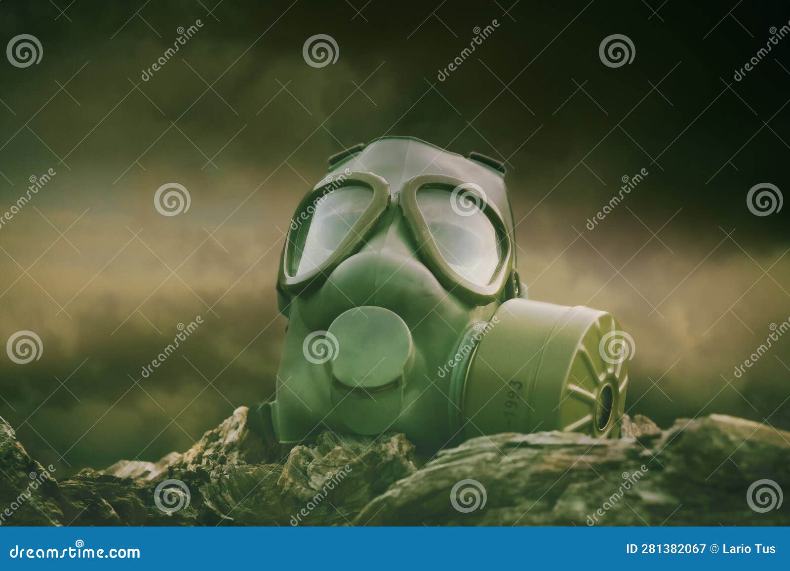 Abandoned Gas Mask in Post-Apocalyptic Scene Stock Image - Image of ...