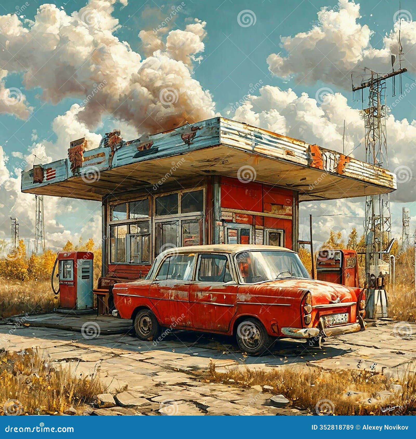 Abandoned gas station stock image. Image of station - 352818789