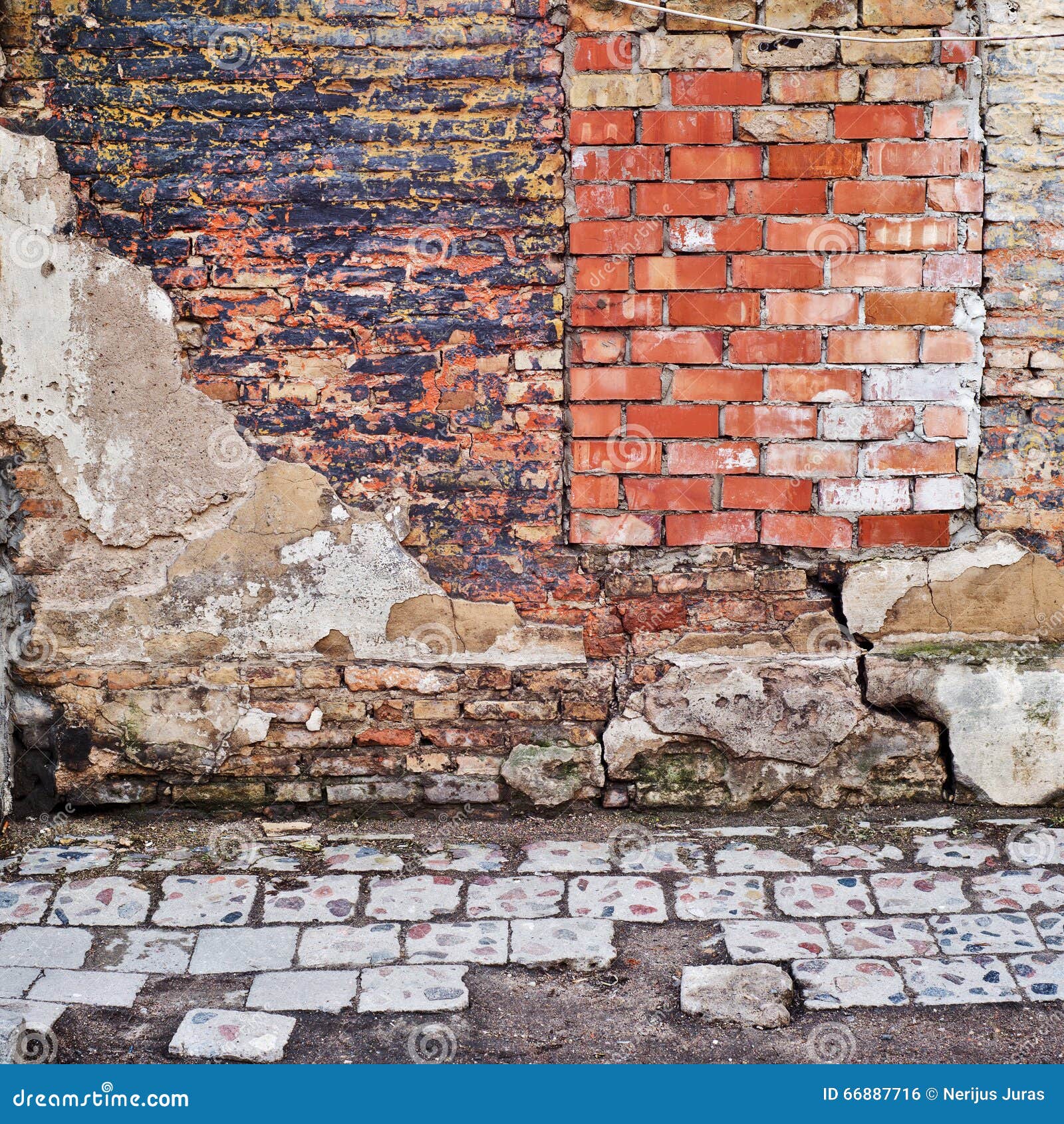 Abandoned Grunge Cracked Brick Wall Stock Photo - Image of cement ...