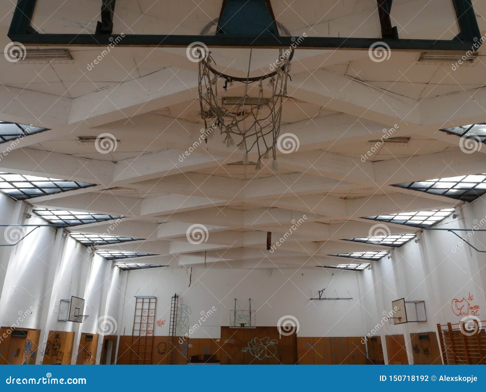 Abandoned Gym Hall in the School Stock Photo - Image of empty ...