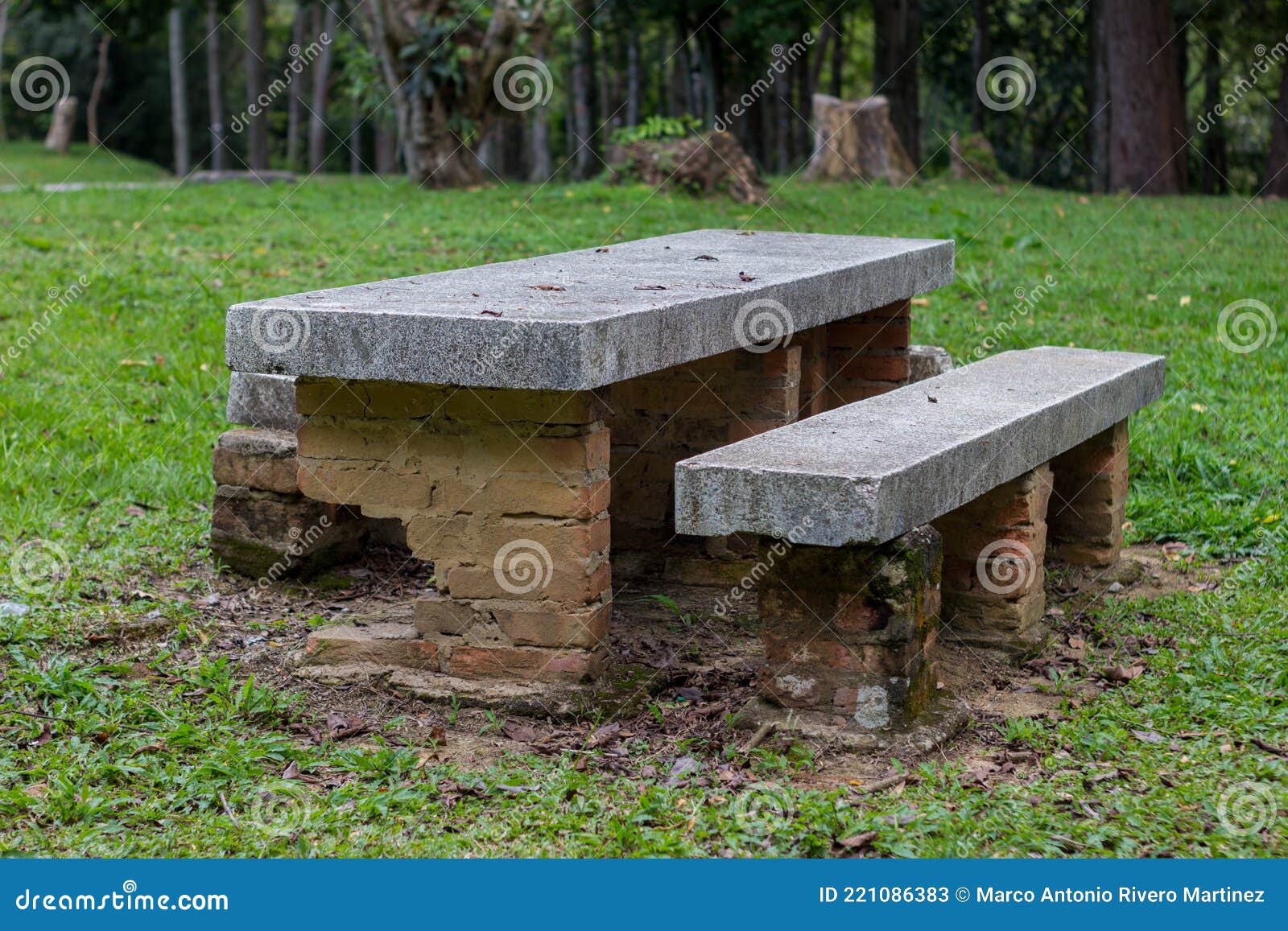 Abandoned and Half-destroyed Picnic Table Stock Image - Image of ...