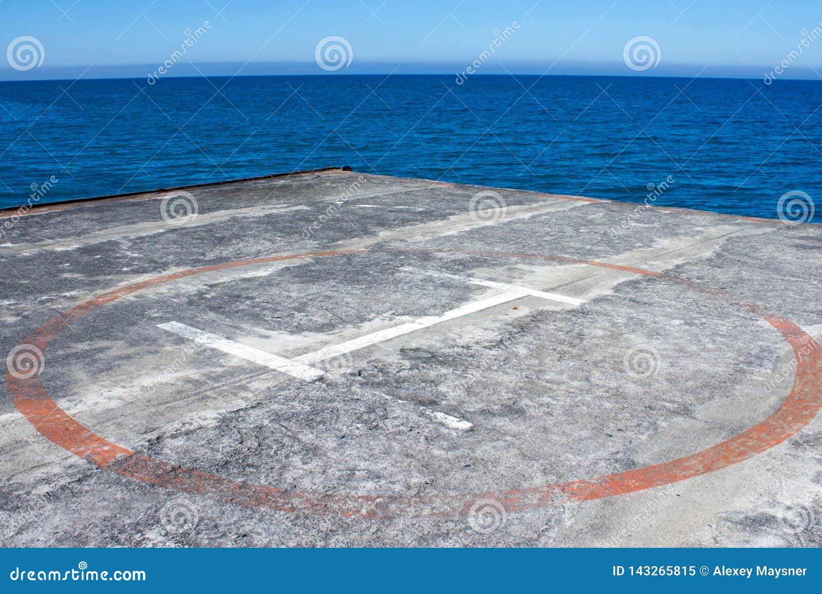 Abandoned Helipad Over the Sea Stock Image - Image of heliport ...
