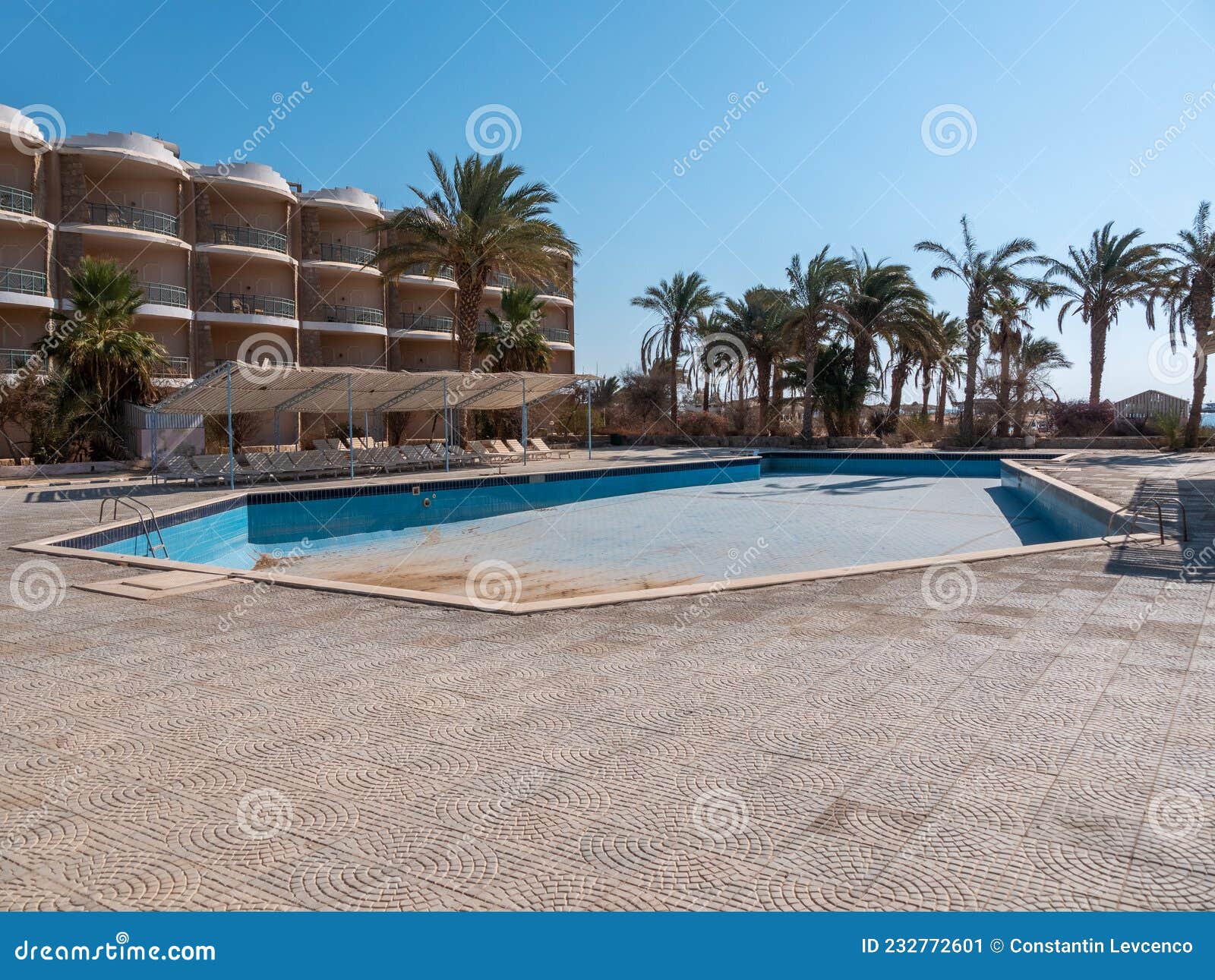 Abandoned Hotel, Empty Pool without Water Stock Image - Image of season ...