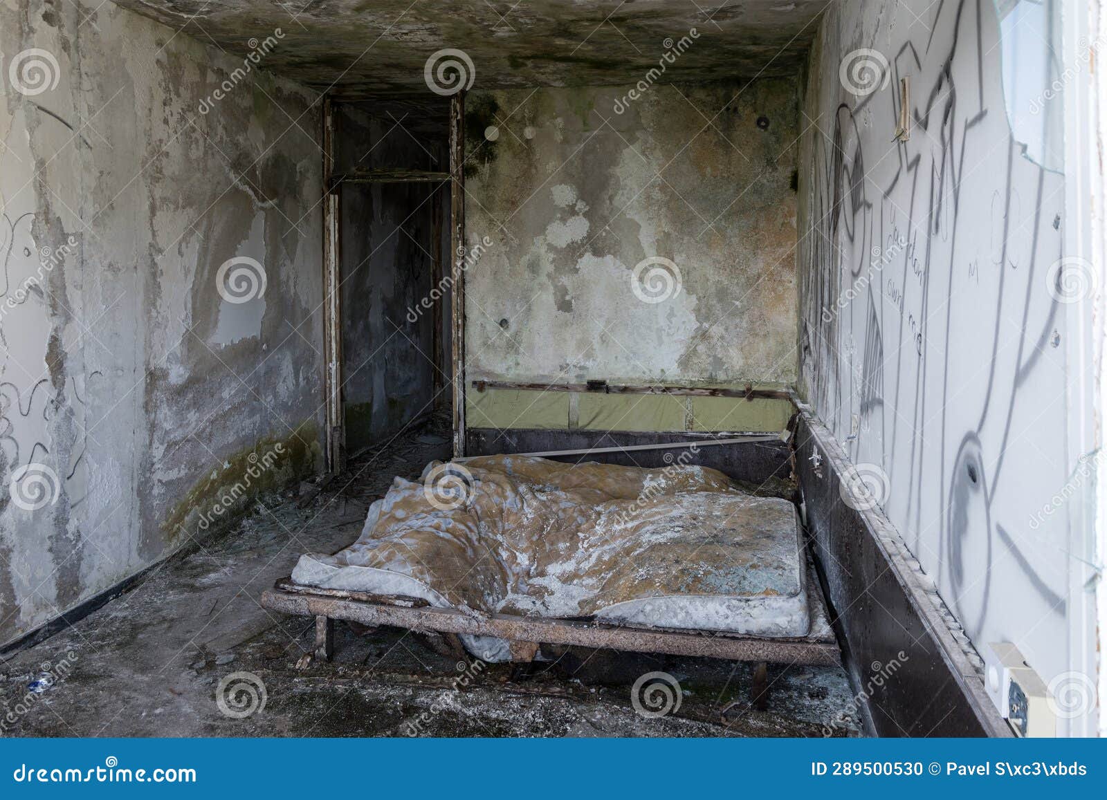 An Abandoned Hotel Room after a Raid by Vandals Stock Photo - Image of ...