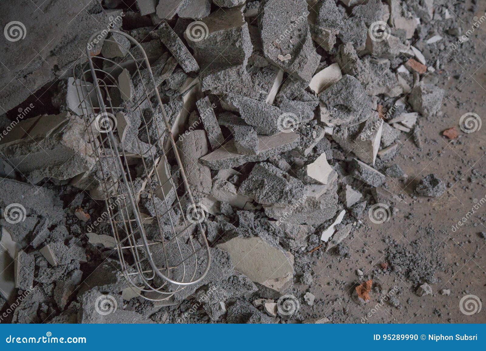 The Abandoned House Concrete Block Destroy Stock Photo - Image of ...