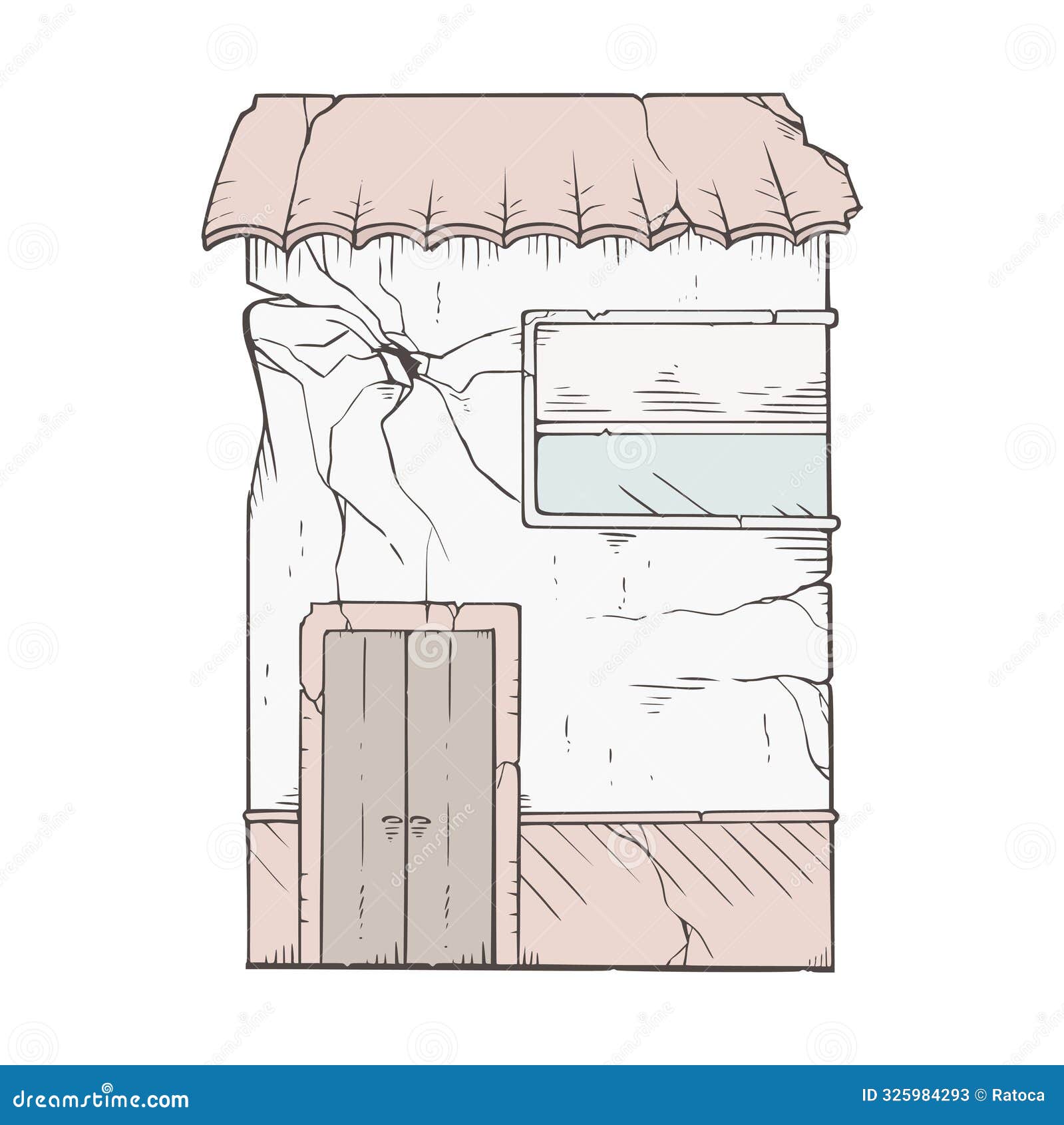 Abandoned house draw stock vector. Illustration of tile - 325984293