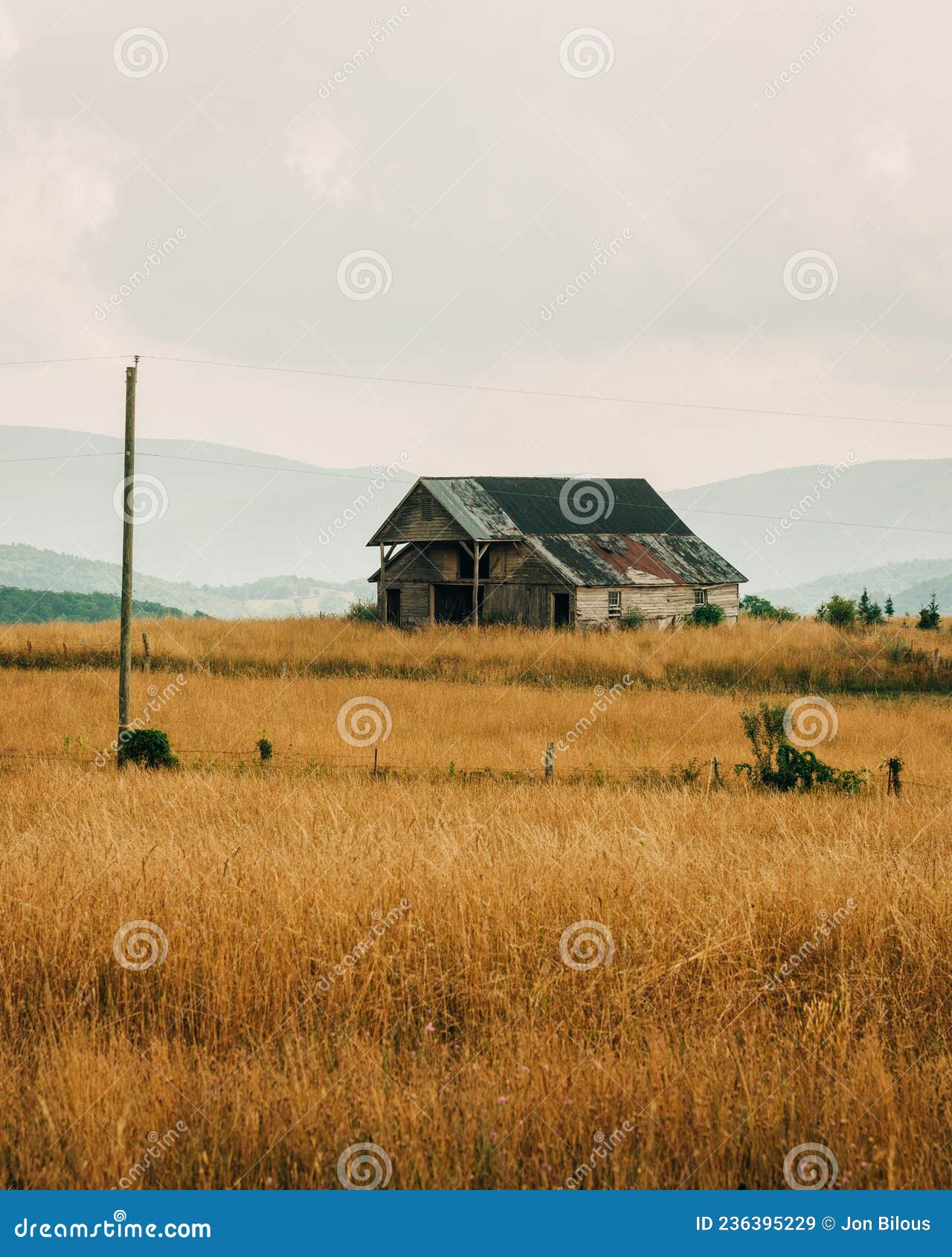 Abandoned House and Fields Along the Blue Ridge Parkway in Virginia ...