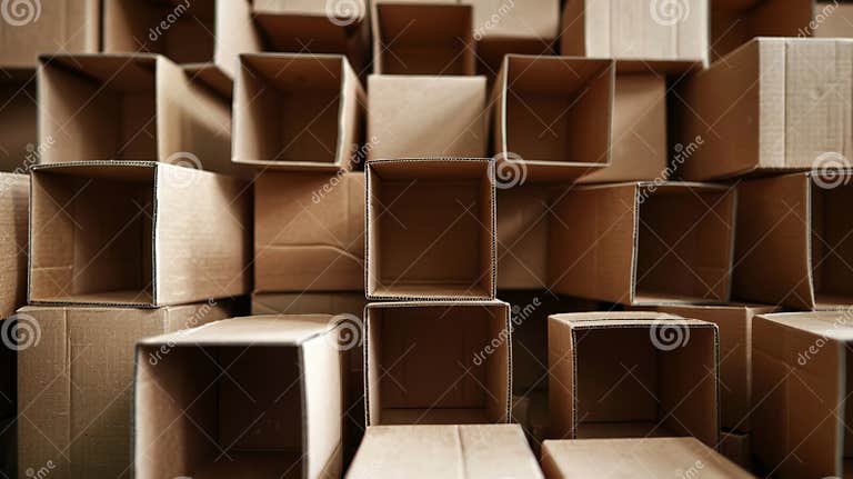 Abandoned House with Packed Cardboard Boxes, Relocation Symbol Stock ...