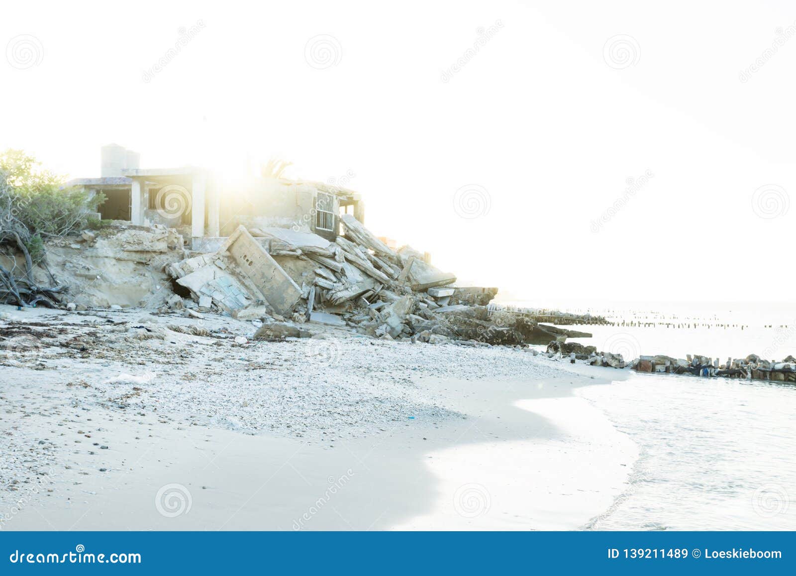 Abandoned House at the Beach in Chelem, Mexico Stock Image - Image of ...