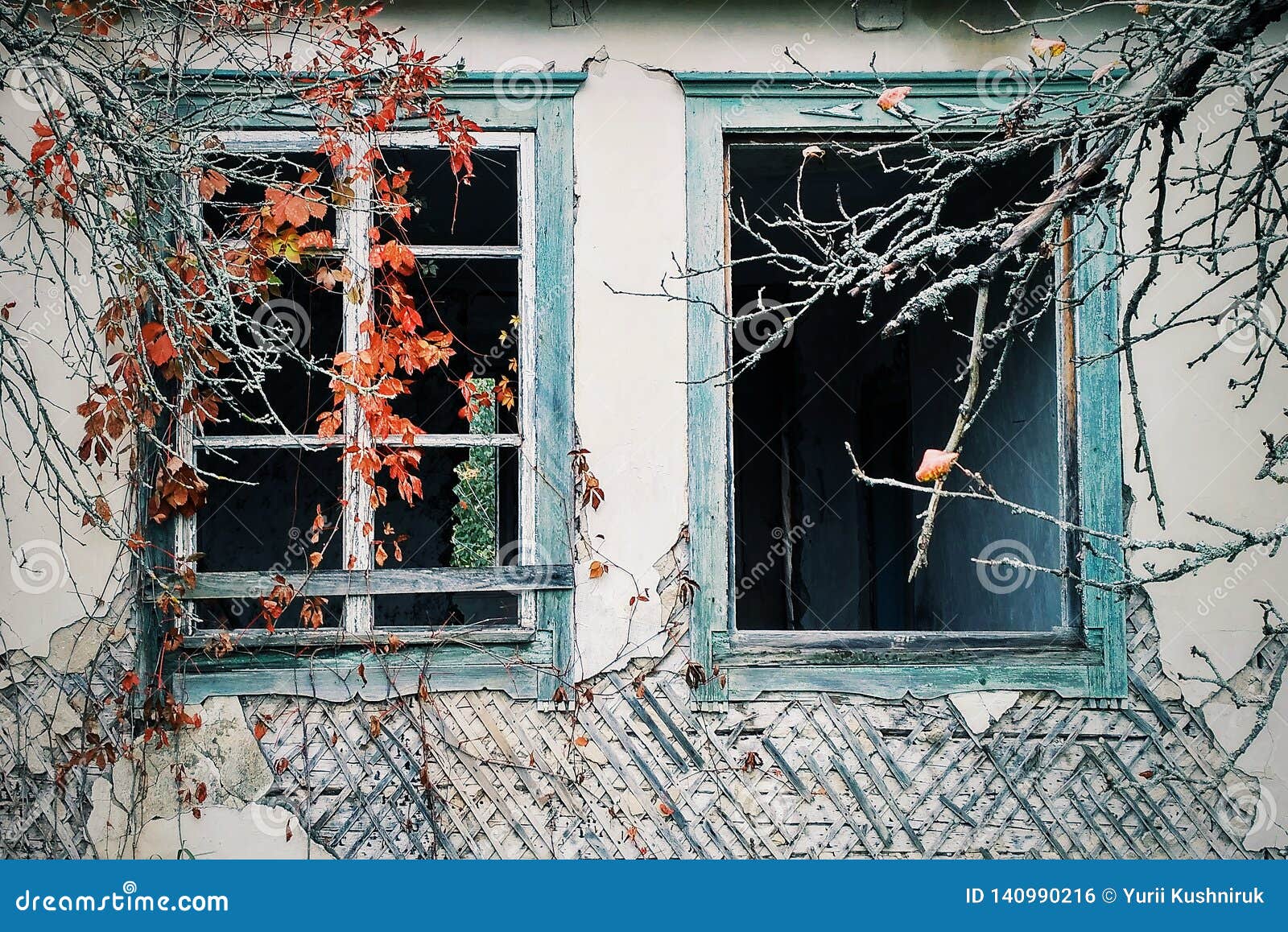 Abandoned House. House without Windows Stock Photo - Image of concrete ...