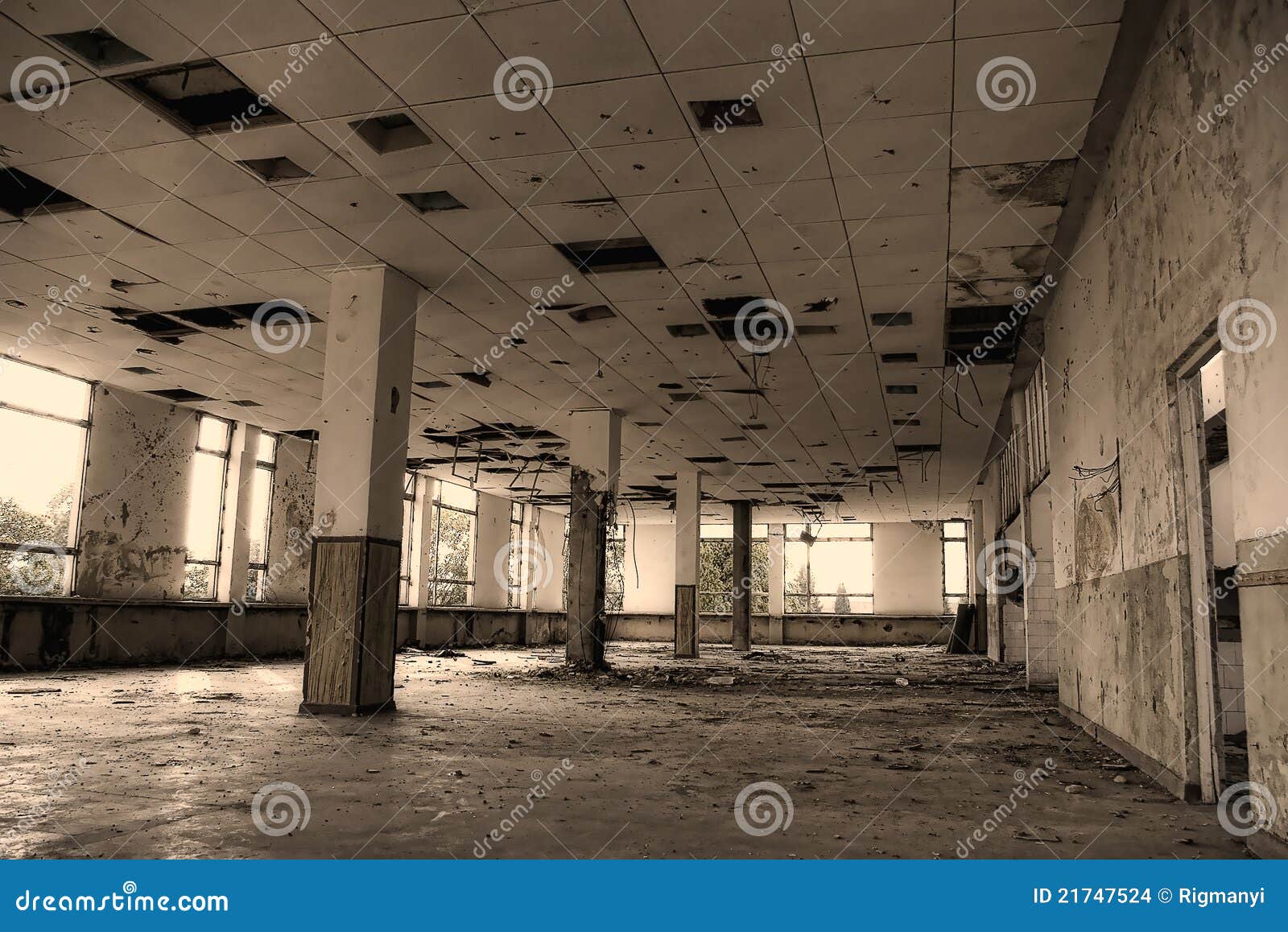 Old Industrial Building With Rusty Shell And Big Gate Royalty-Free ...