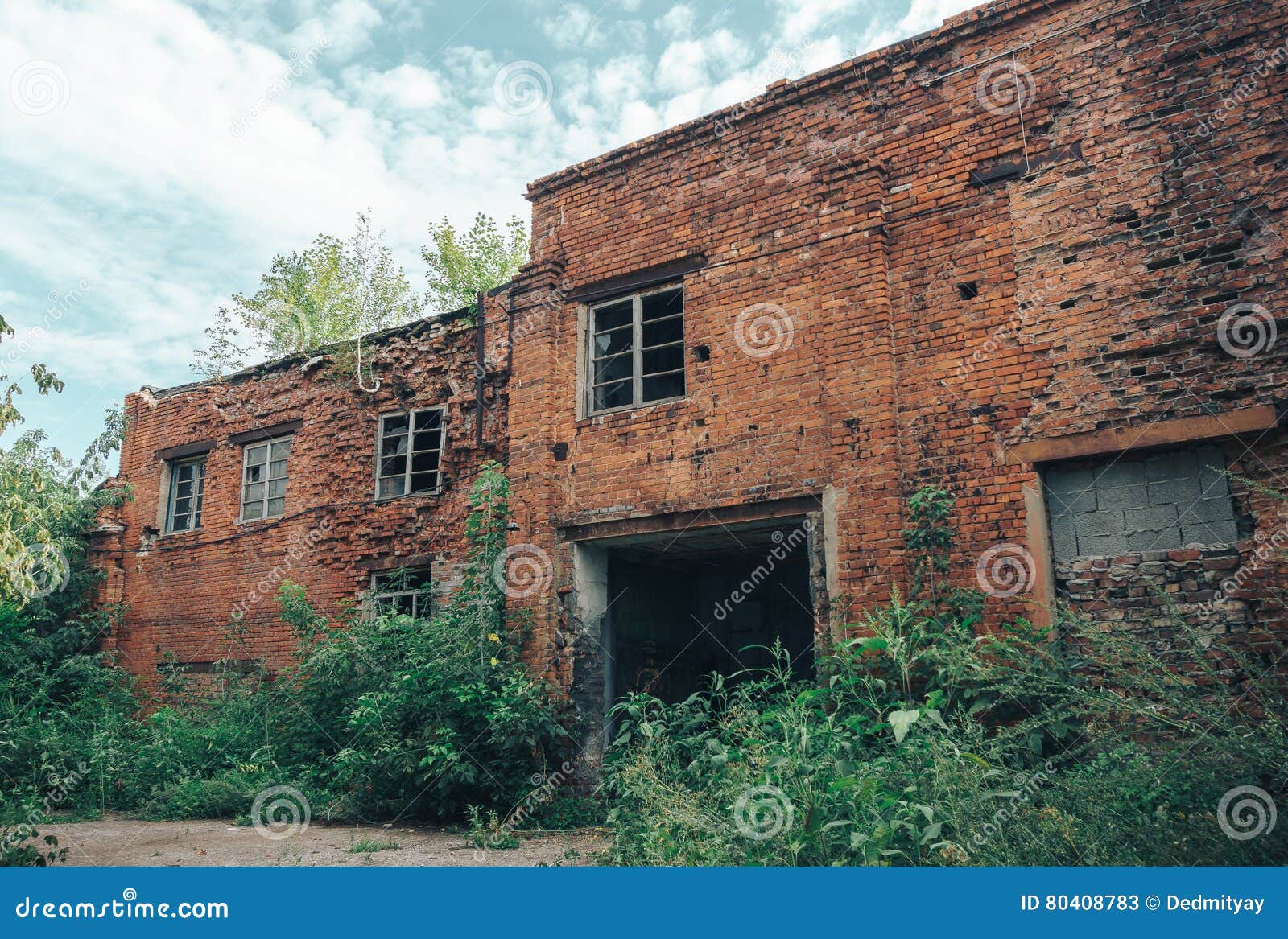 Abandoned Industrial Buildings. Ruined Car Workshop Stock Image - Image ...