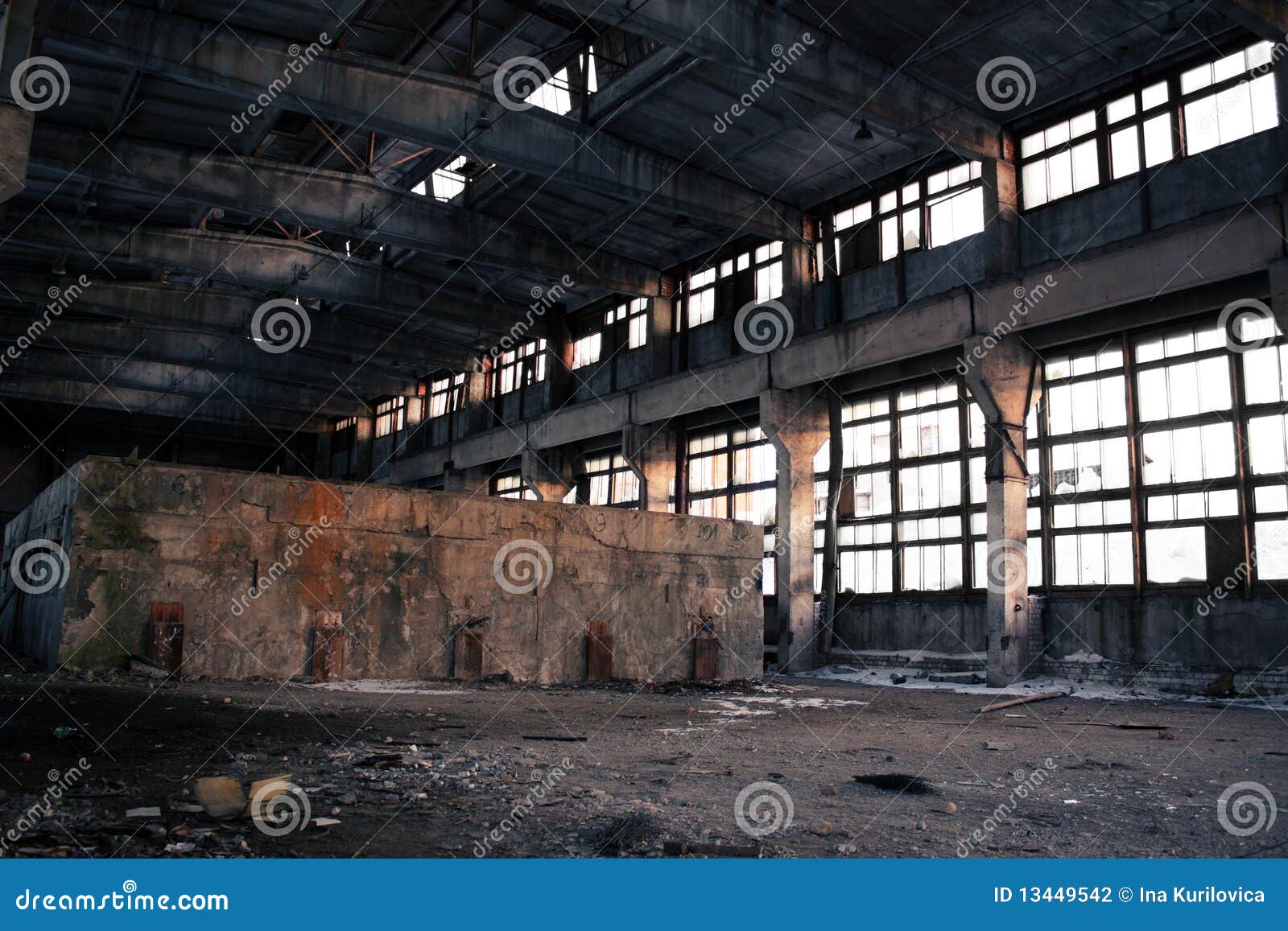 Abandoned Industrial Factory Warehouse Interior Stock Photography ...