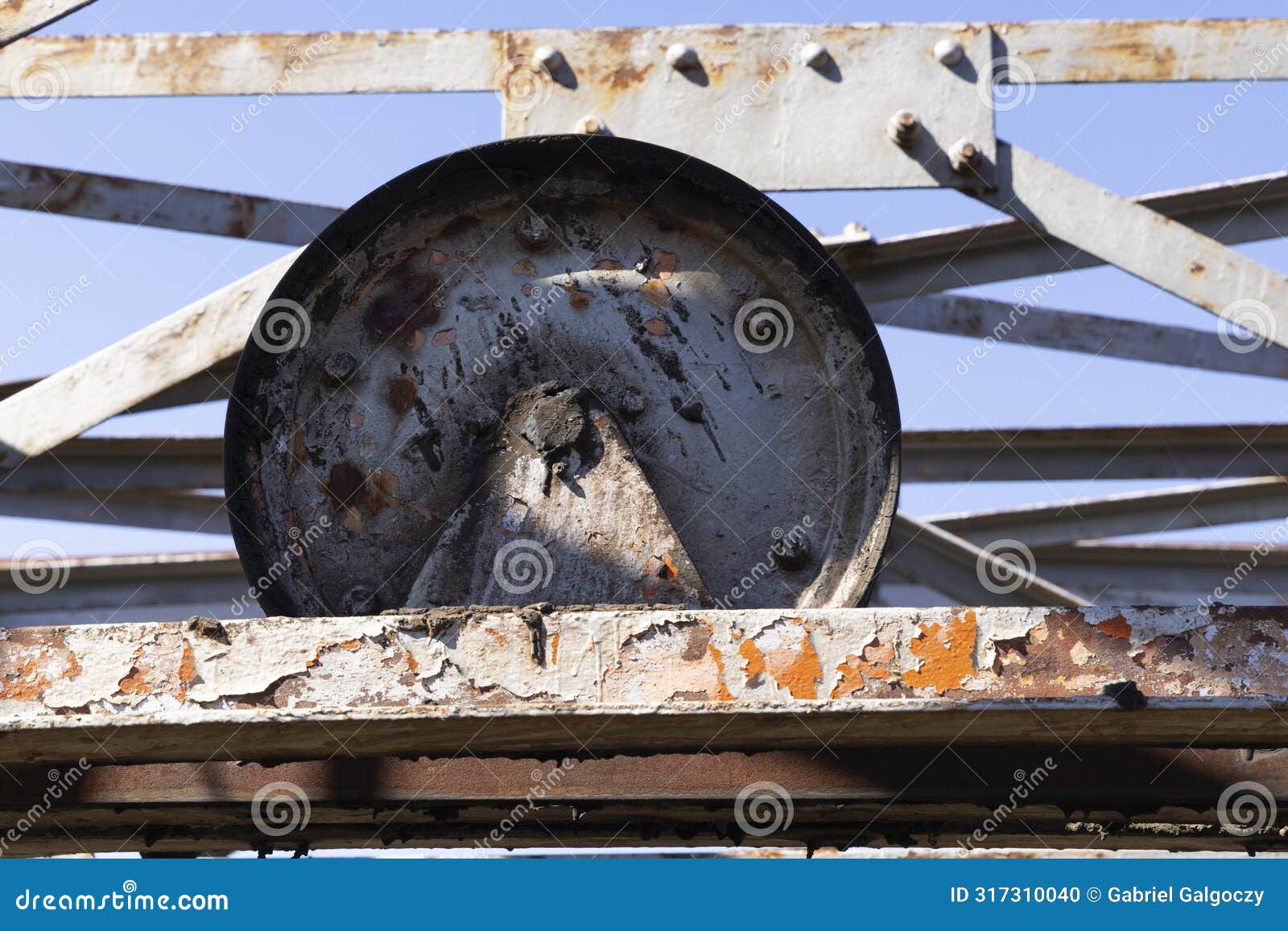 Abandoned Industrial Metal Rusted Wheel for Cableway Mining Stock Photo ...