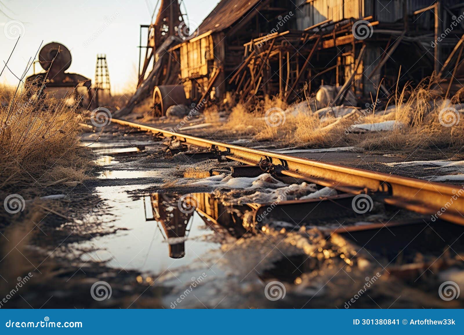 An Abandoned Industrial Site with Rusted Machinery and Crumbling ...