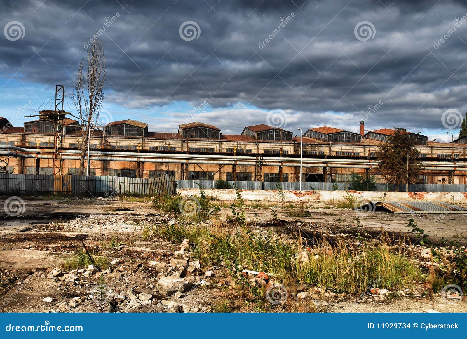 Abandoned Industrial Warehouse Stock Photo - Image of exterior ...