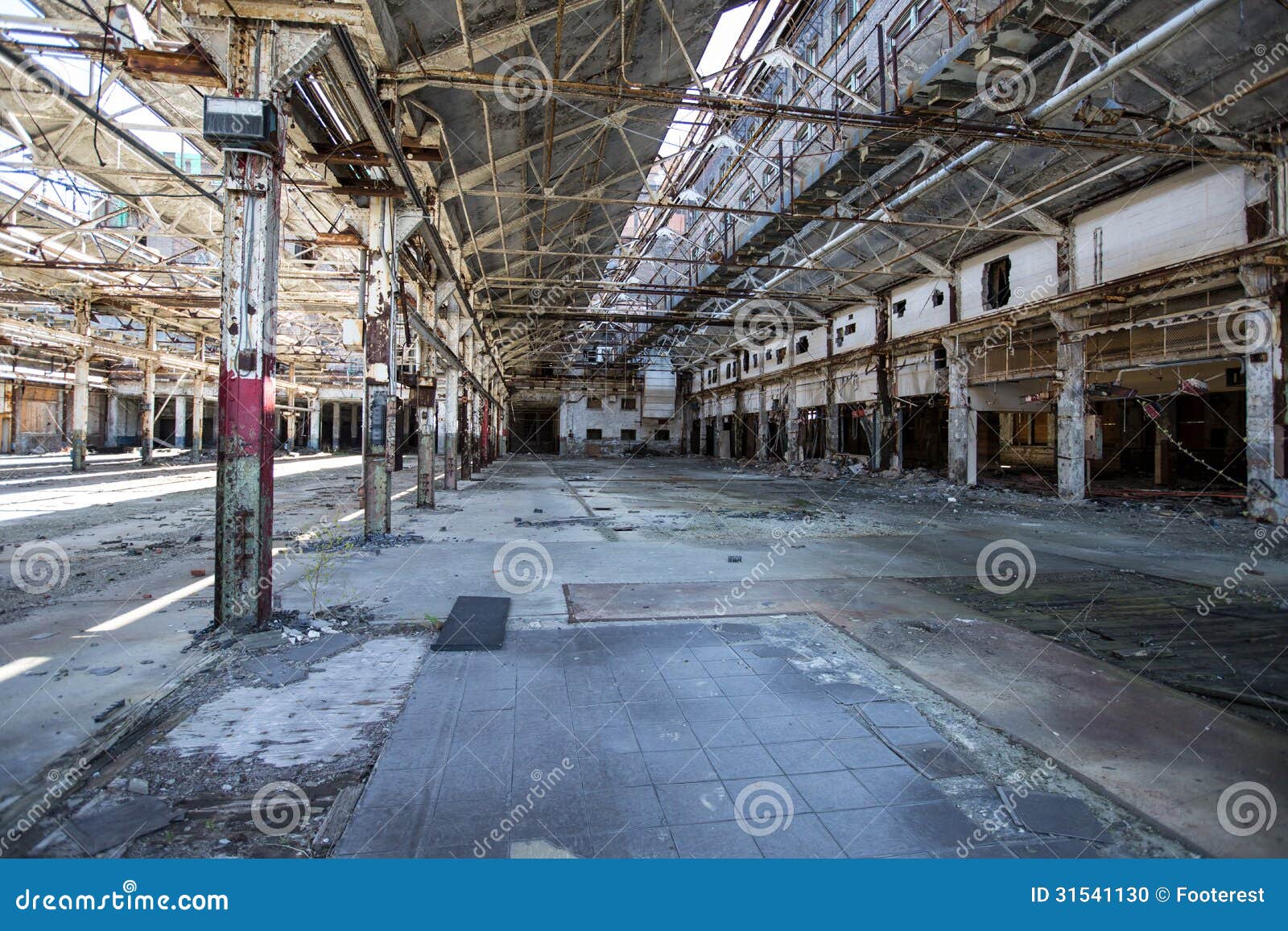 Abandoned Industrial Warehouse Stock Photo - Image of empty ...