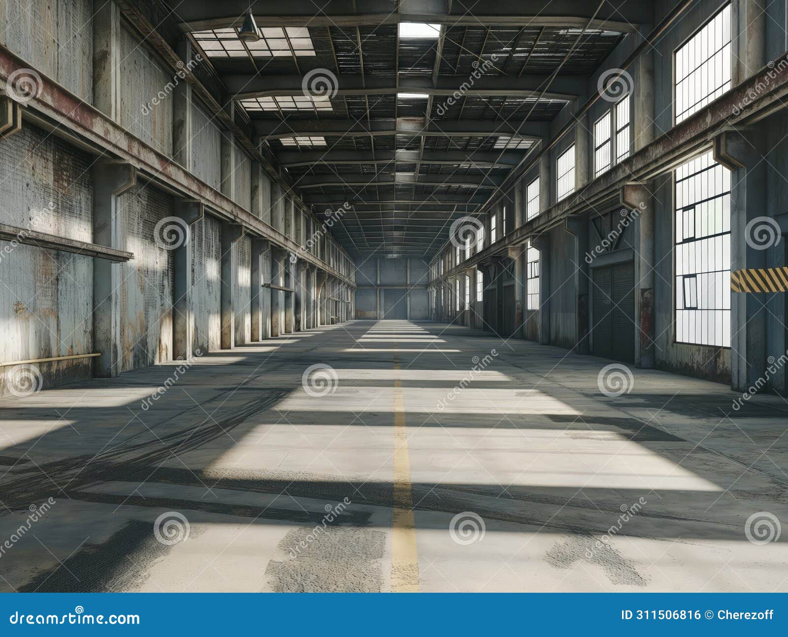 Abandoned Industrial Warehouse Interior Stock Photo - Image of urban ...