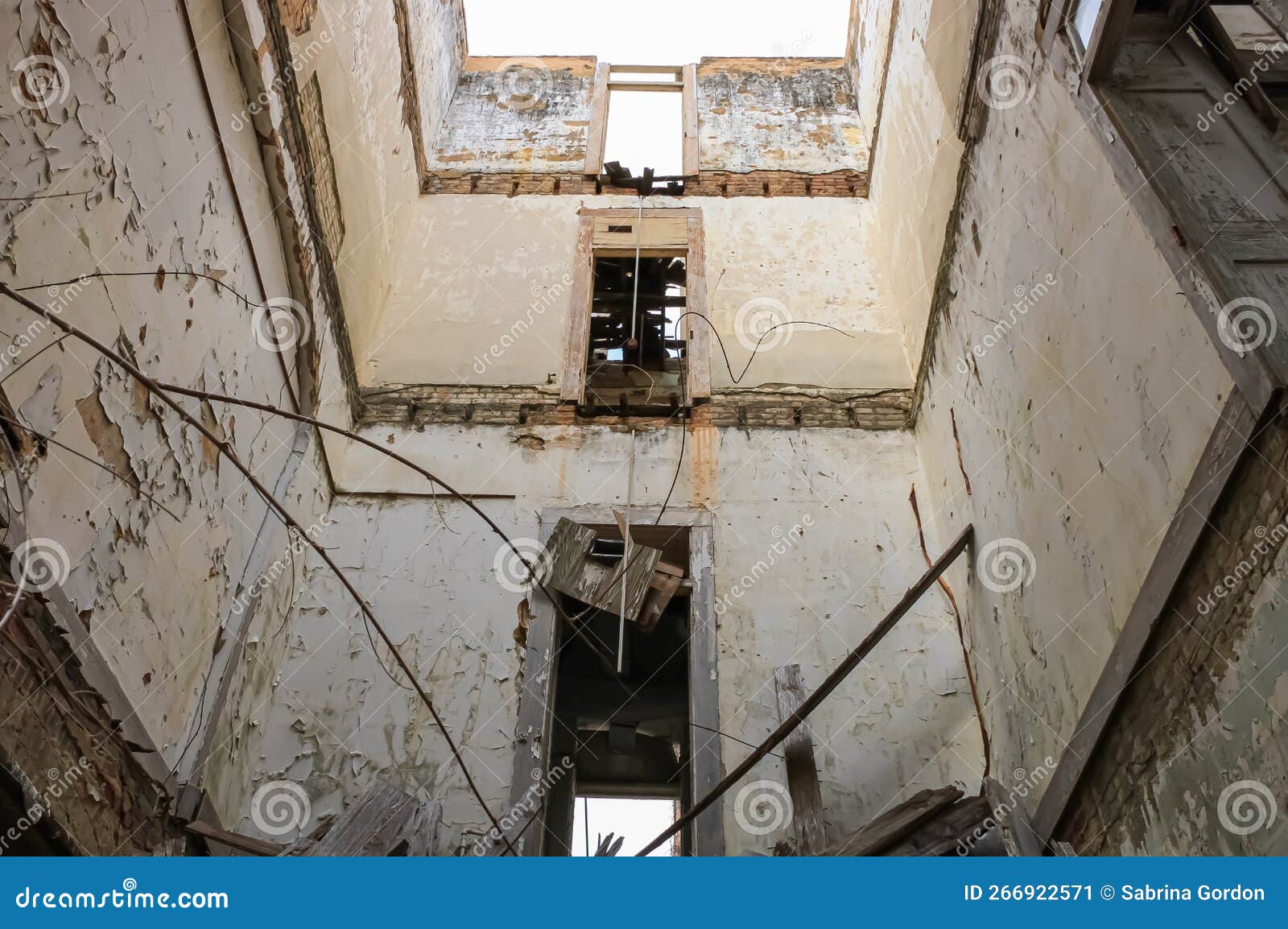 Abandoned Interior Tower stock image. Image of history - 266922571