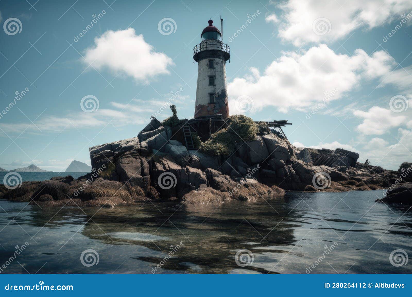 An Abandoned Lighthouse, Perched on the Rocky Shore of a Desolate ...