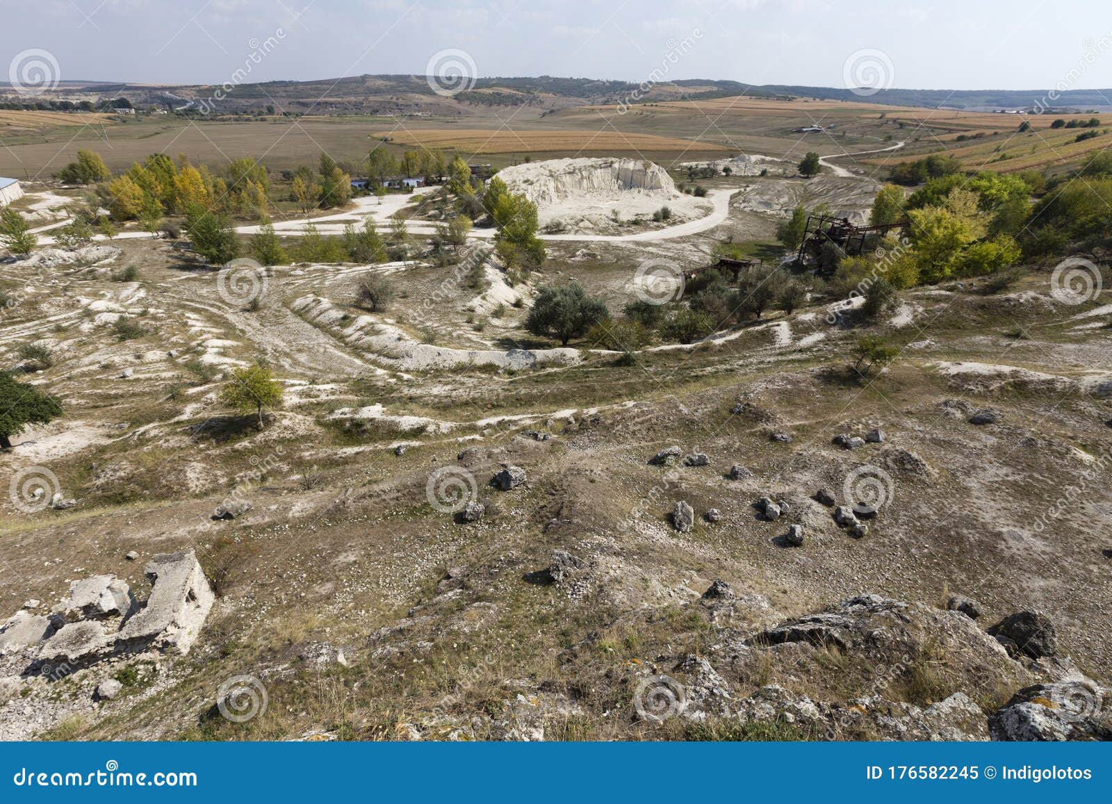 Abandoned lime pit stock image. Image of outdoor, whitewash - 176582245