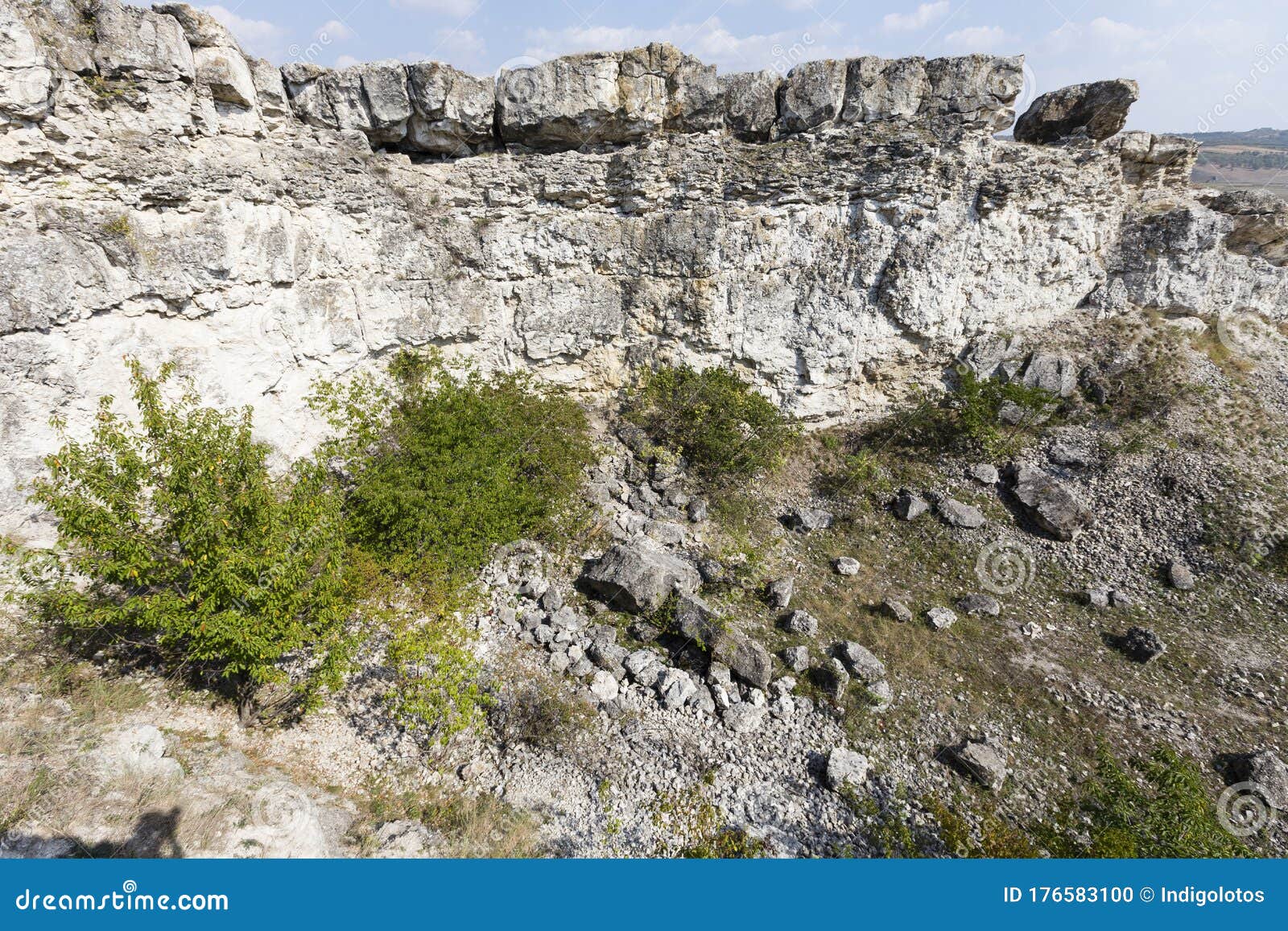 Abandoned lime pit stock photo. Image of grass, blue - 176583100