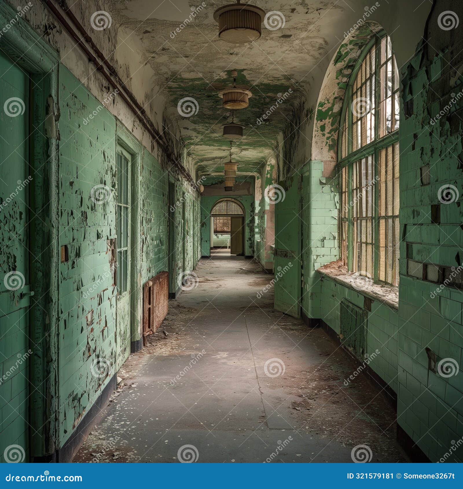 Abandoned Magdalene Asylum Decayed Corridor Stock Illustration ...