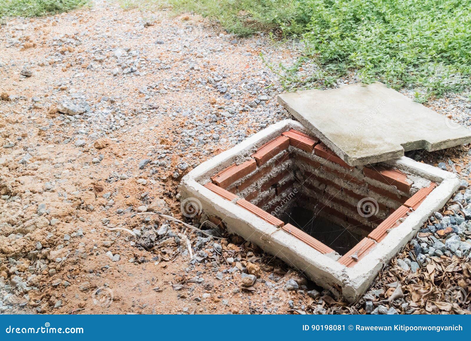 Abandoned manhole well stock image. Image of sewer, manhole - 90198081