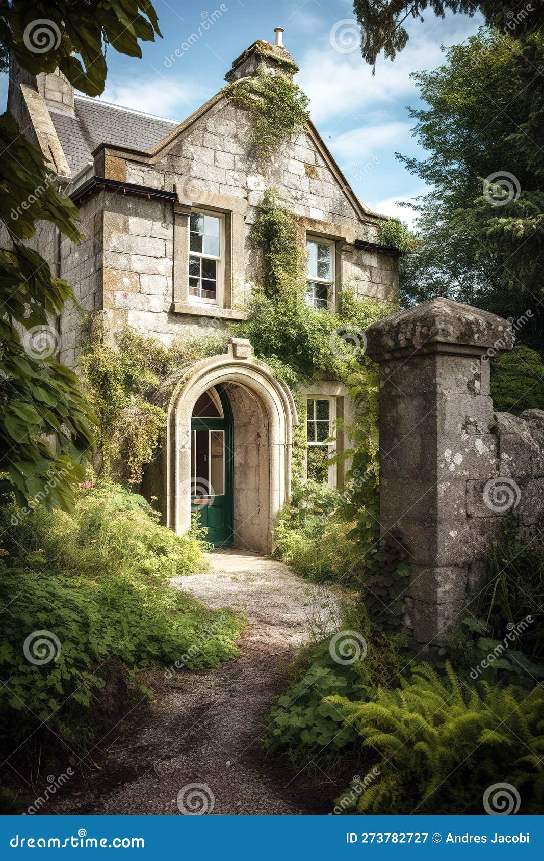 Abandoned Mansion Made of Stone Bricks. Architectural Old Design Stock ...