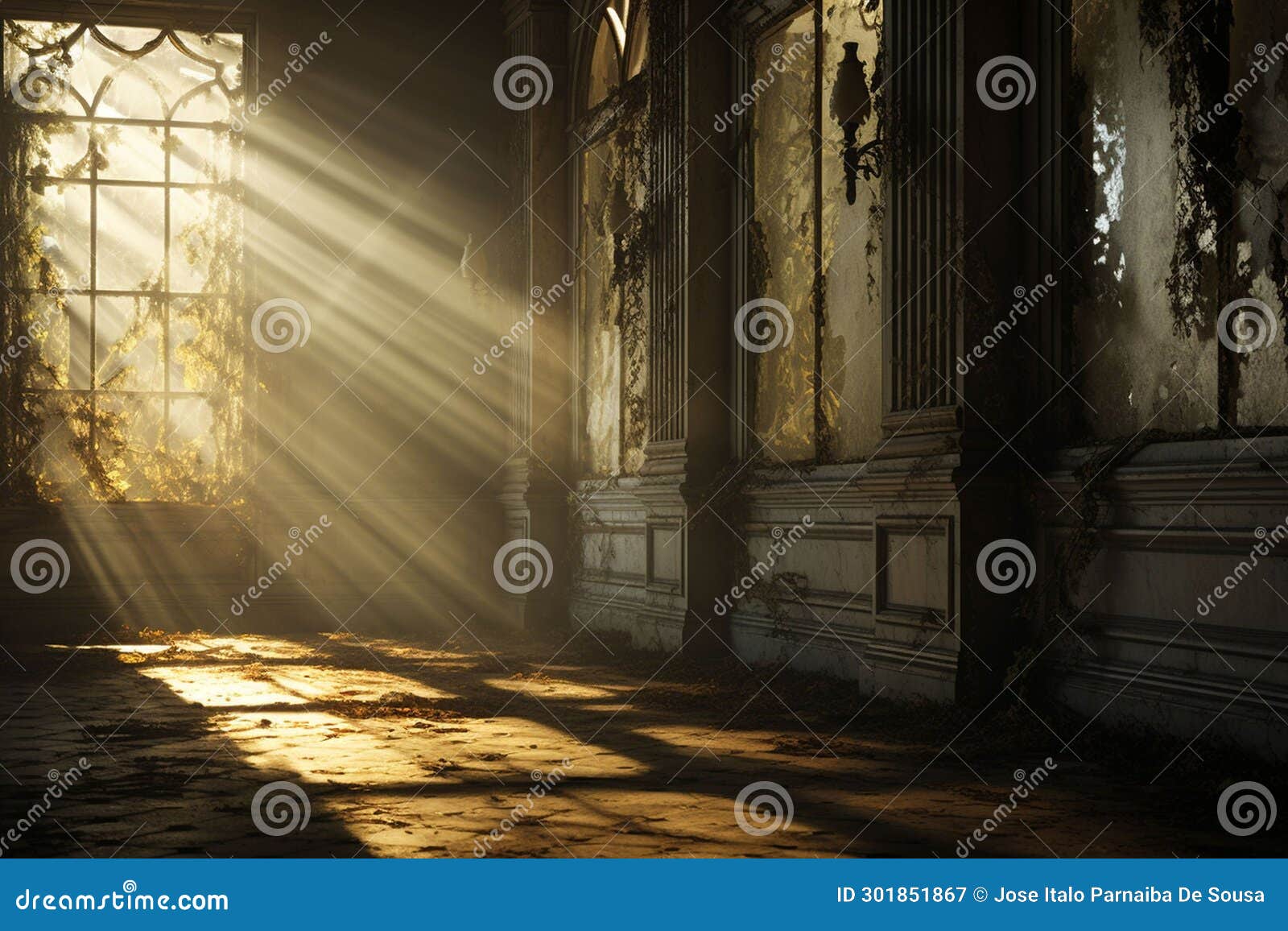 Abandoned Mansion Shadows Shadows Cast on the Stock Illustration ...