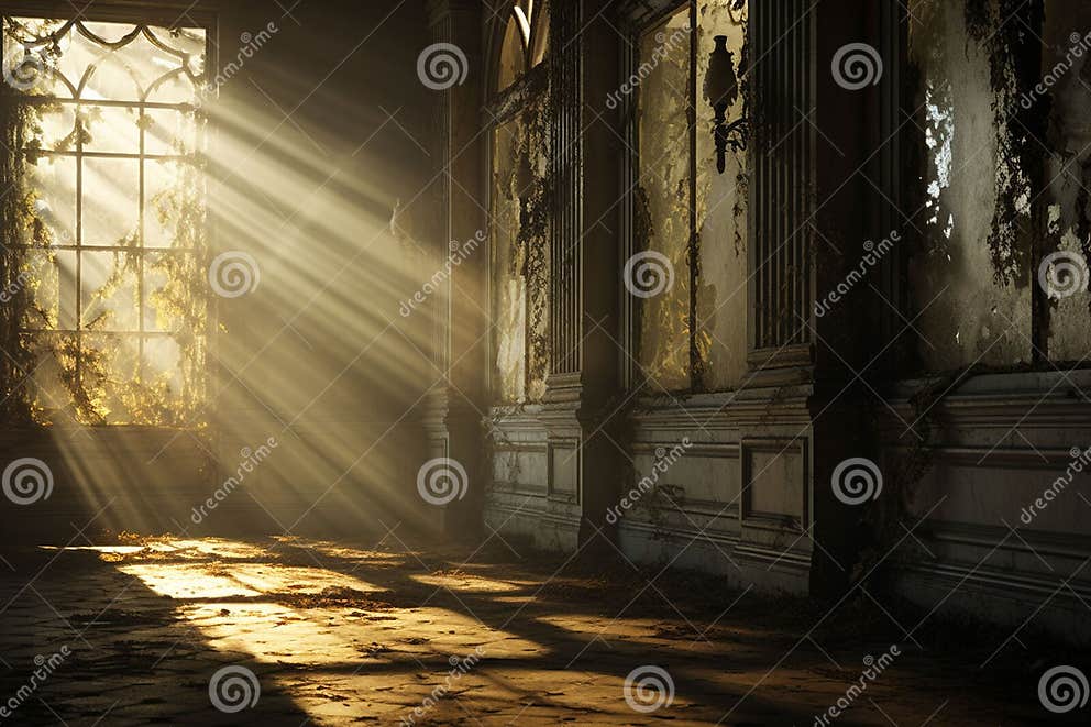 Abandoned Mansion Shadows Shadows Cast on the Stock Illustration ...