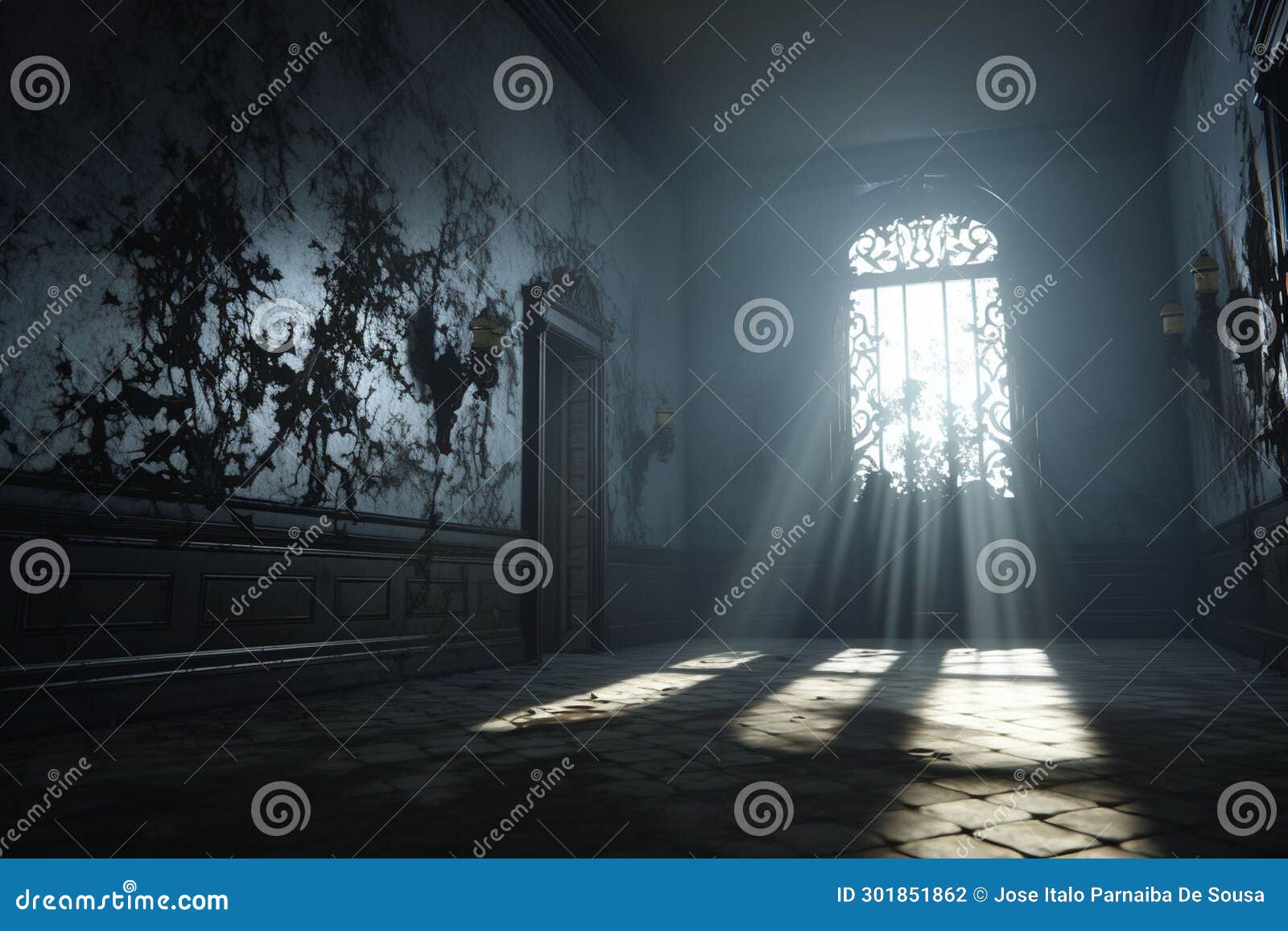 Abandoned Mansion. A Building With Domes And A Chapel. Vector ...