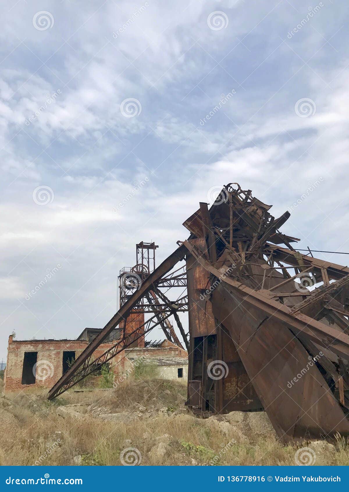 Abandoned Metal Constructions of the Salt Mine. Rusty Metal, Collapsed ...