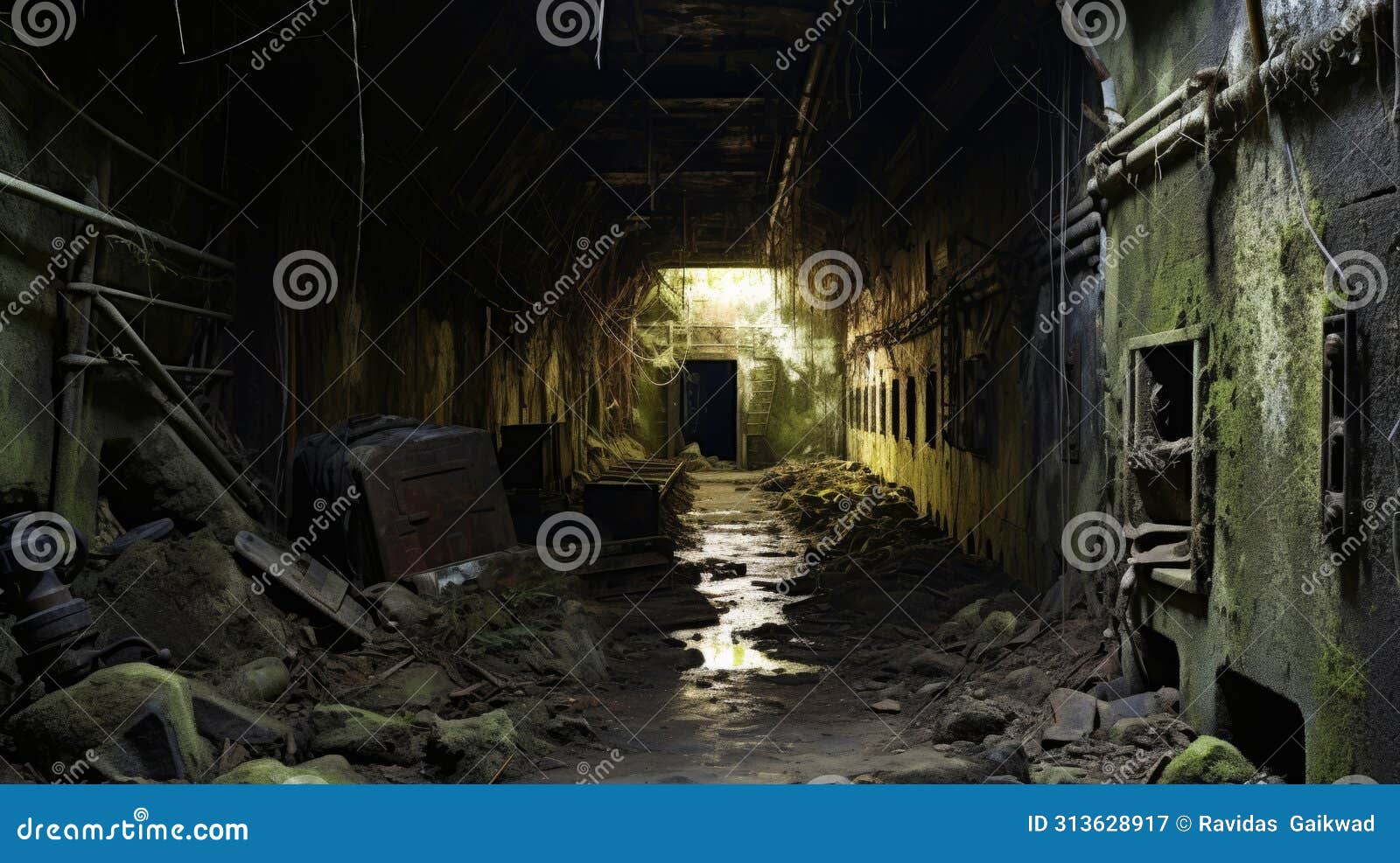 Abandoned Military Base Interior Details Stock Illustration ...
