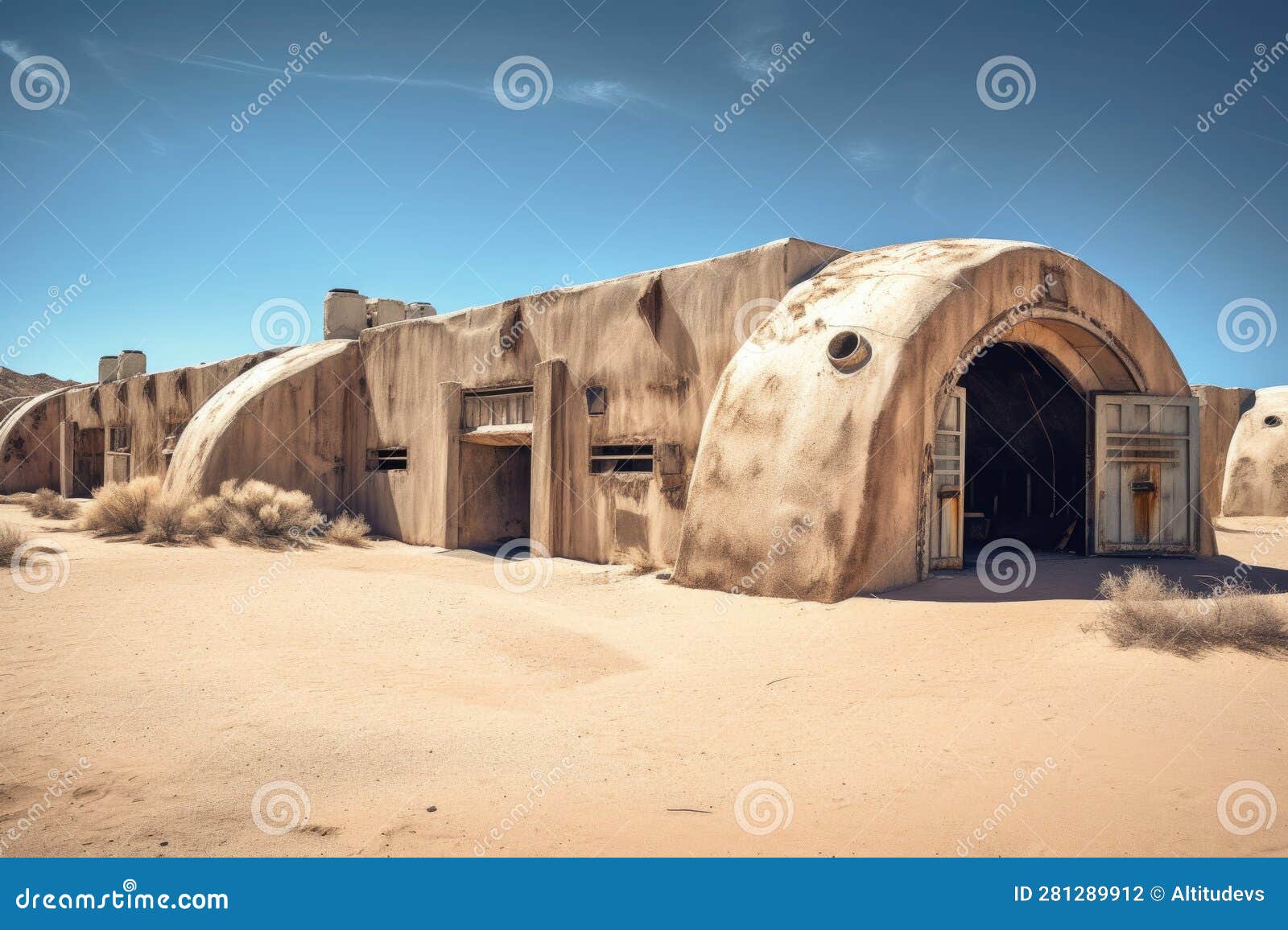 Abandoned Military Bunker in the Desert Stock Photo - Image of relic ...