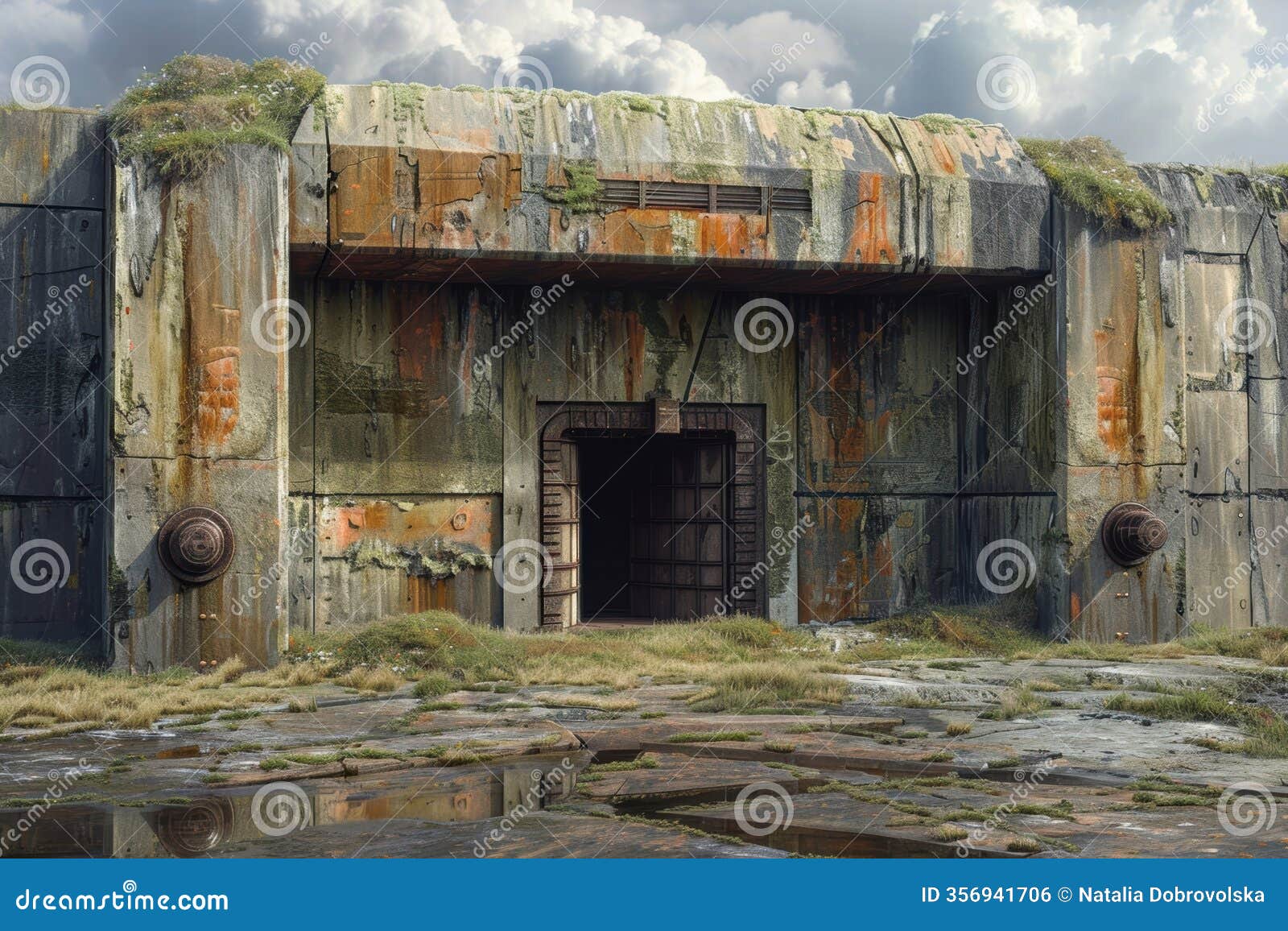 Abandoned Military Bunker with Rusted Steel Doors and Eerie Silence ...