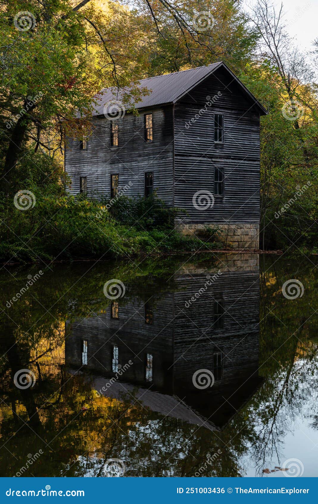 Abandoned Mollohan Grist Mill + Reflections - West Virginia Stock Photo ...