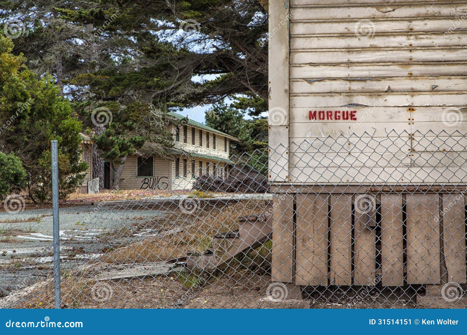 Abandoned Morgue Building at Fort Ord Army Post Stock Image - Image of ...