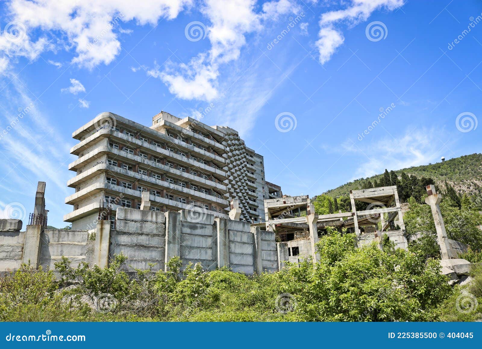 Abandoned Multi-storey Building on the Seashore. Unfinished Old House ...